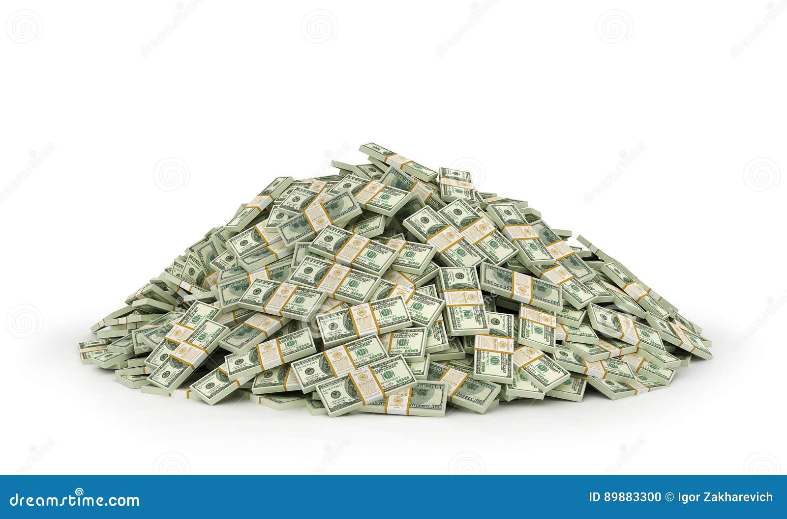 Stacks of Hundred US Dollars. Stock Illustration - Illustration of ...