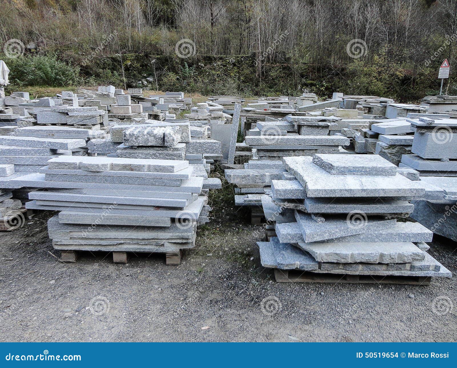 Stacks of Industrial Slabs of Granite Placed in a Yard Stock Photo ...
