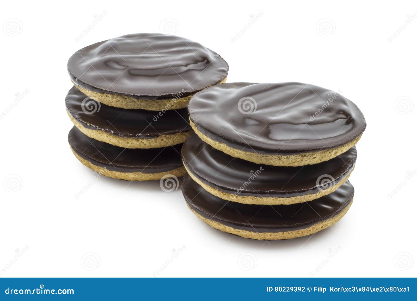 Stacks of Jaffa Cakes Isolated on White Background Stock Photo - Image ...