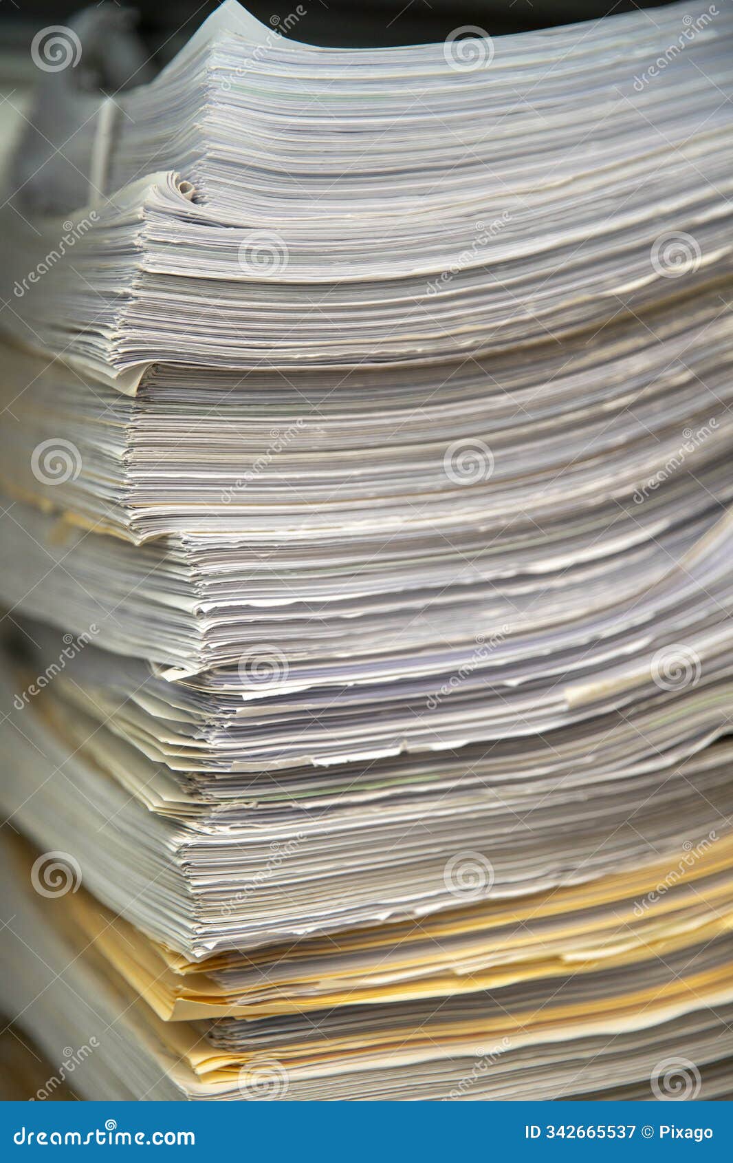 Piles of Many Papers, Administrative Documents Stock Image - Image of ...