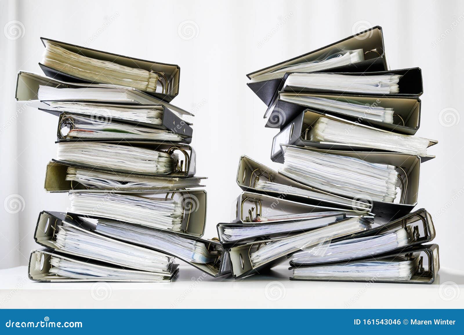 Stacks of Many Ring Binder with Files, Folders and Documents on an ...