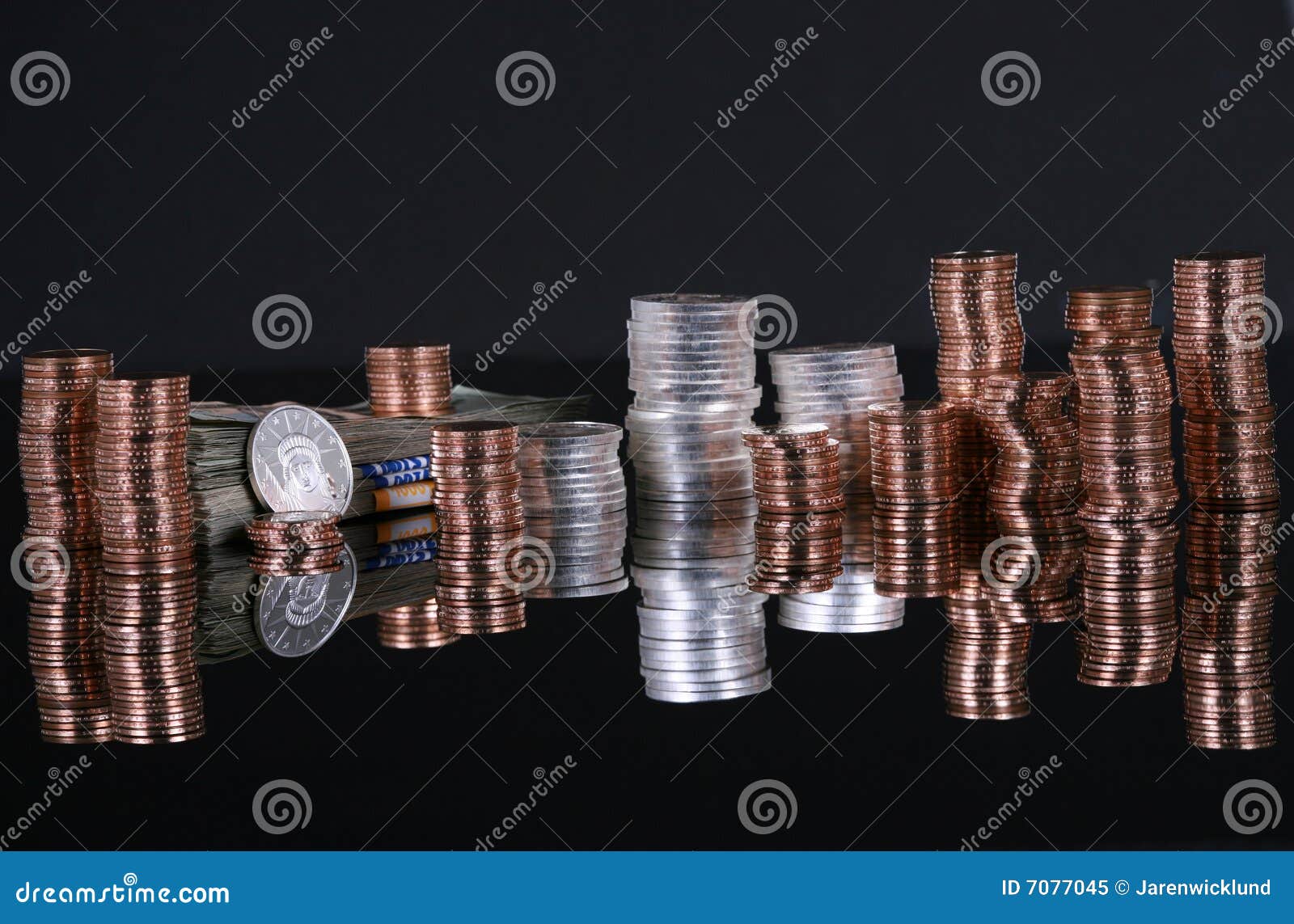 Stacks of money stock image. Image of black, piles, wealth - 7077045