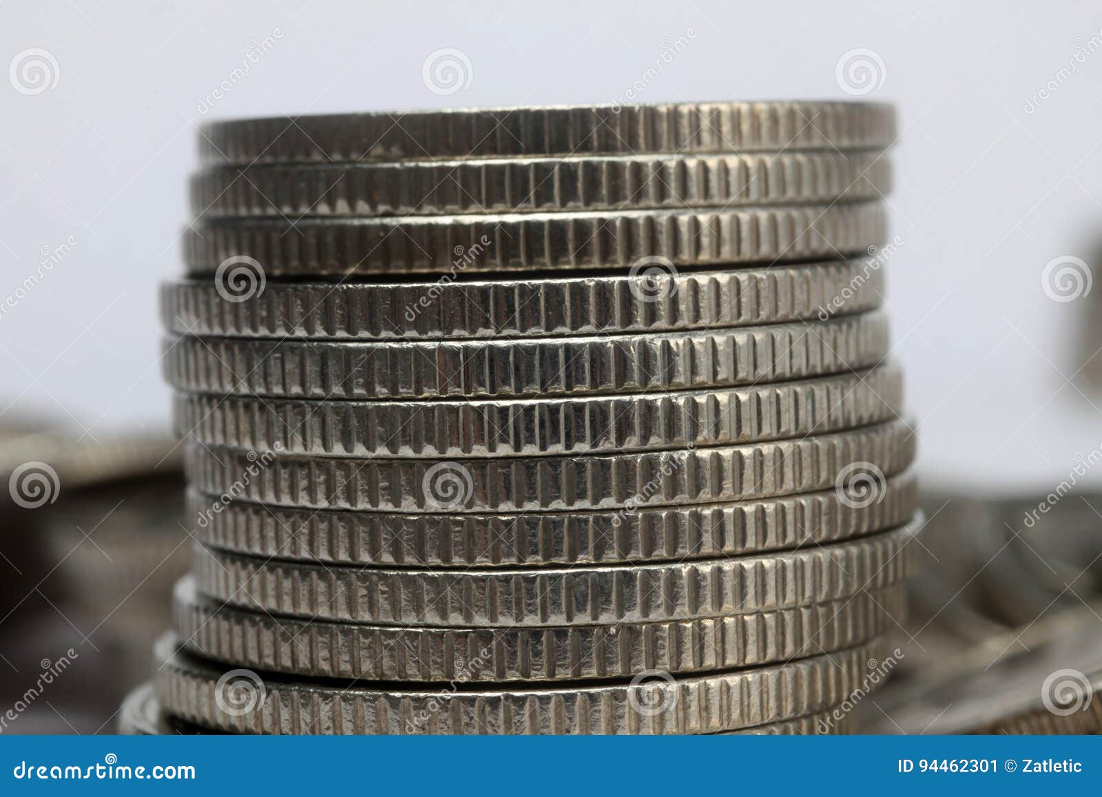 Stacks of money coins stock image. Image of closeup, circle - 94462301