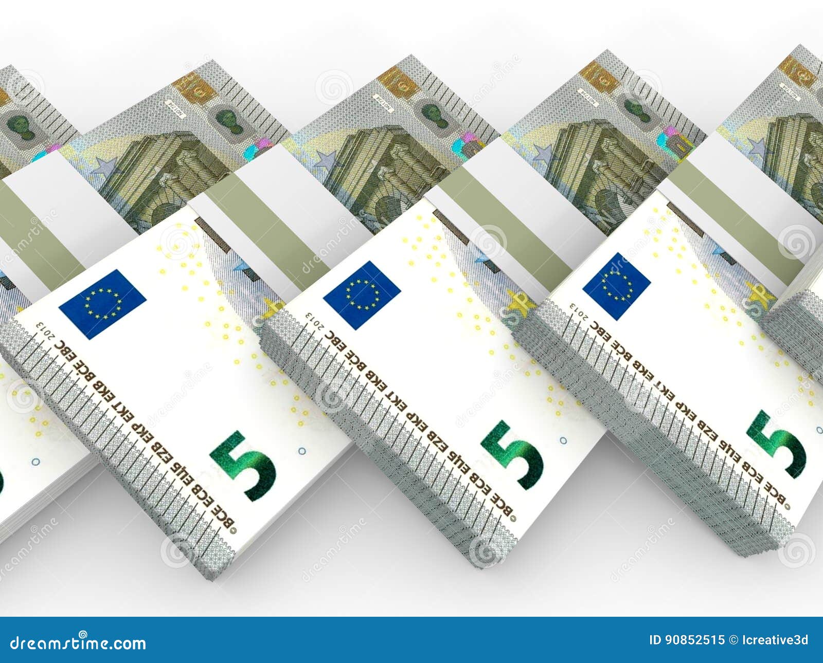 Stacks of Money. Five Euros Stock Illustration - Illustration of ...