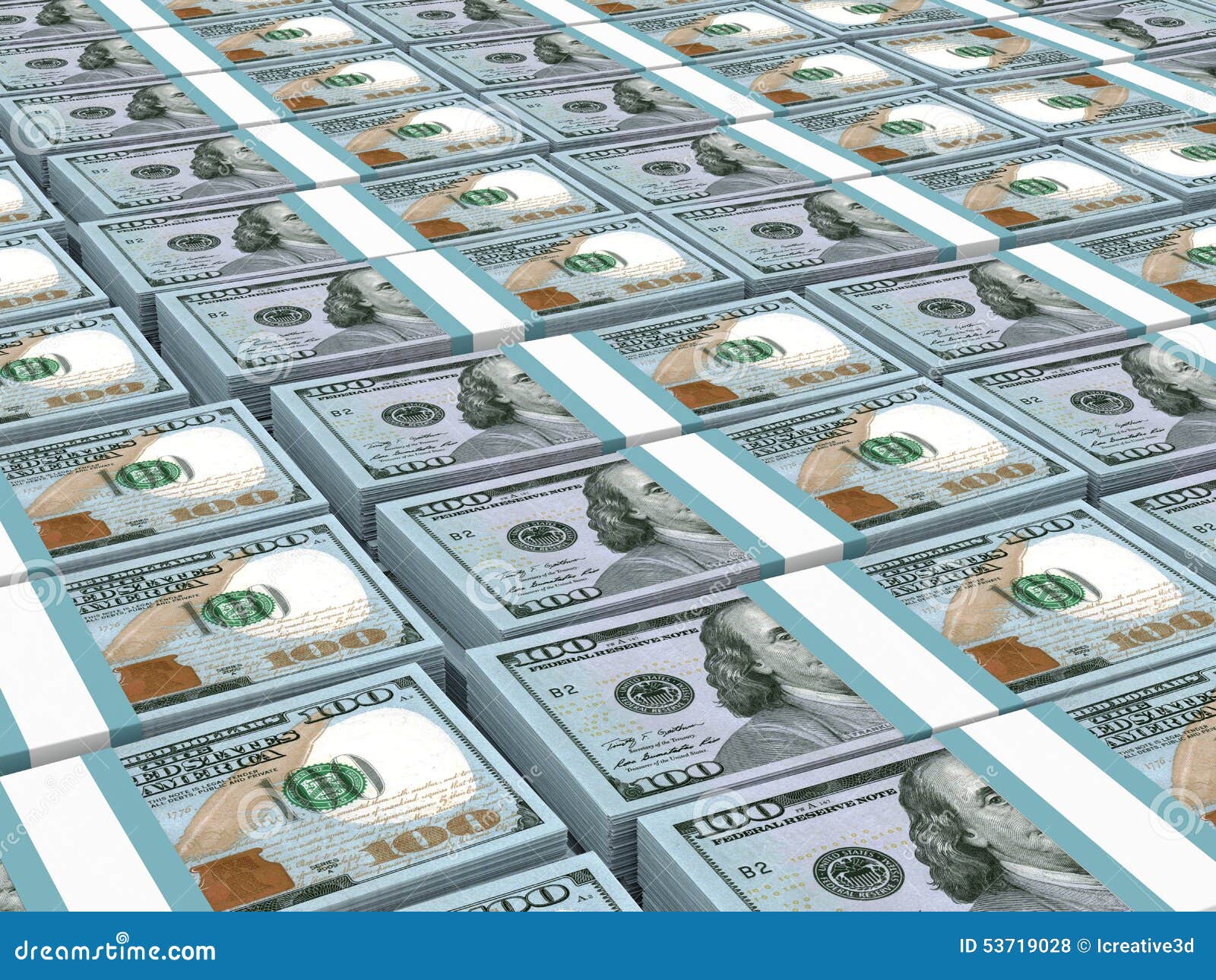 Stacks of Money. New One Hundred Dollars Stock Illustration ...