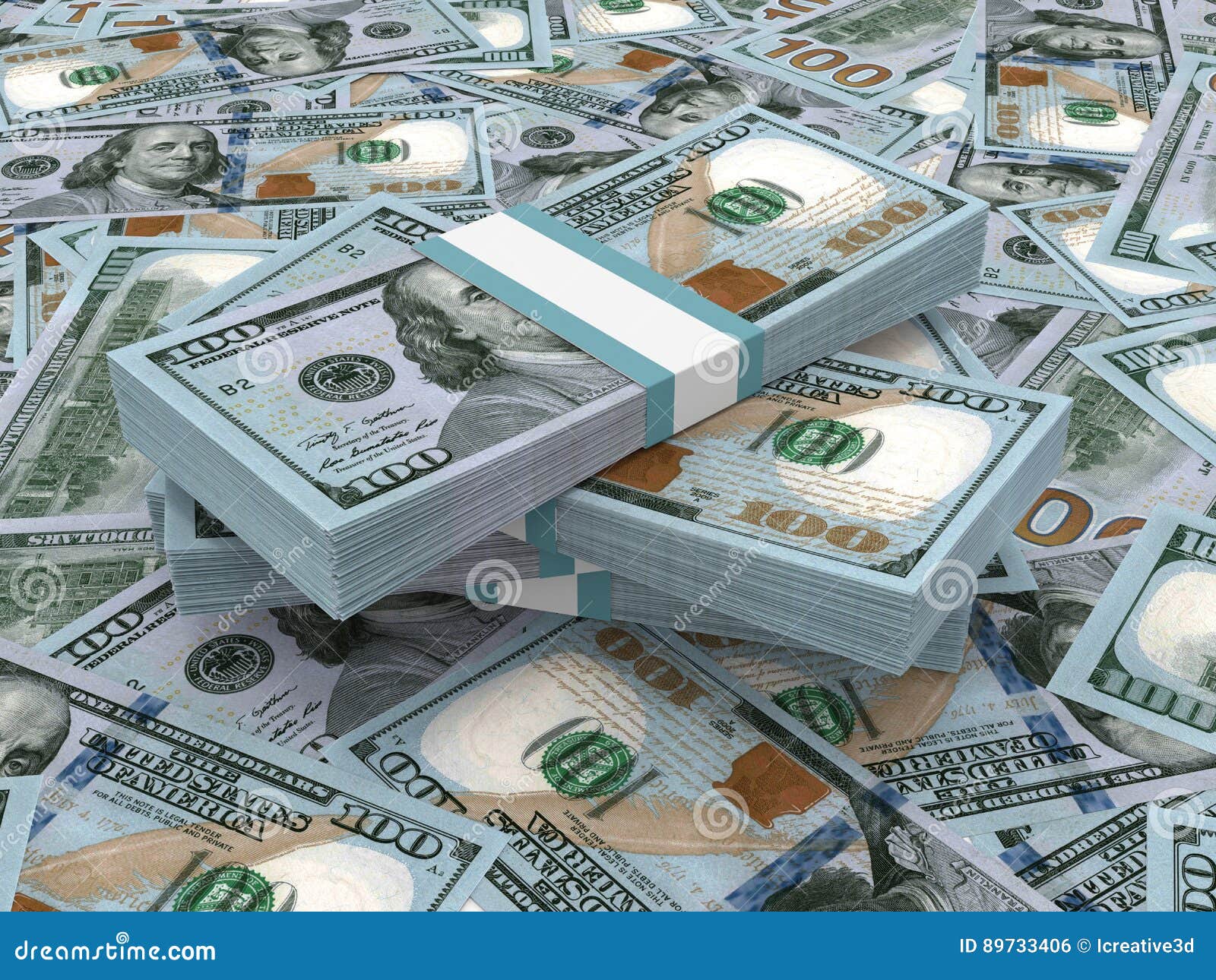 Stacks of Money. New One Hundred Dollars Stock Illustration ...