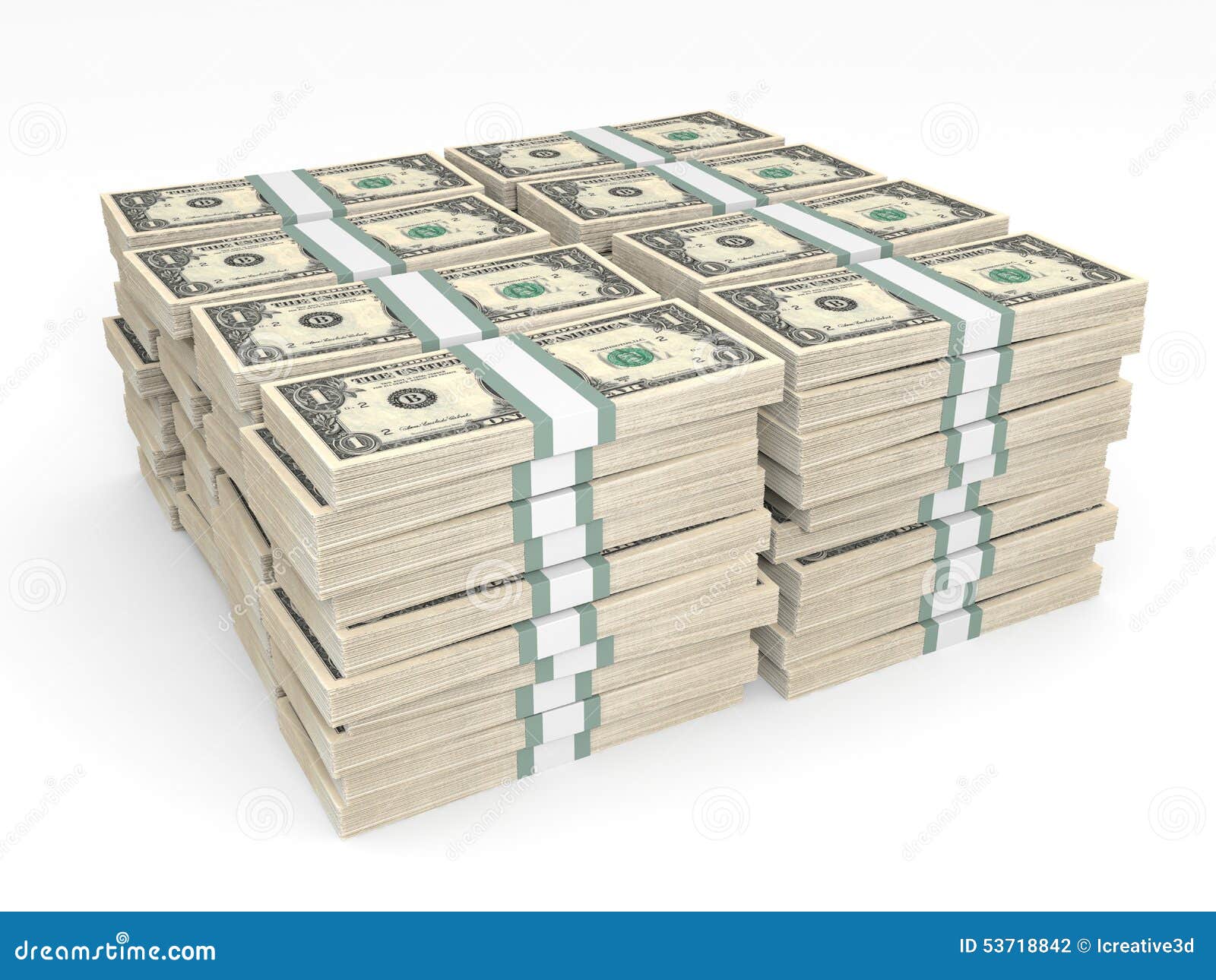 Stacks of Money. One Dollar Stock Illustration - Illustration of ...