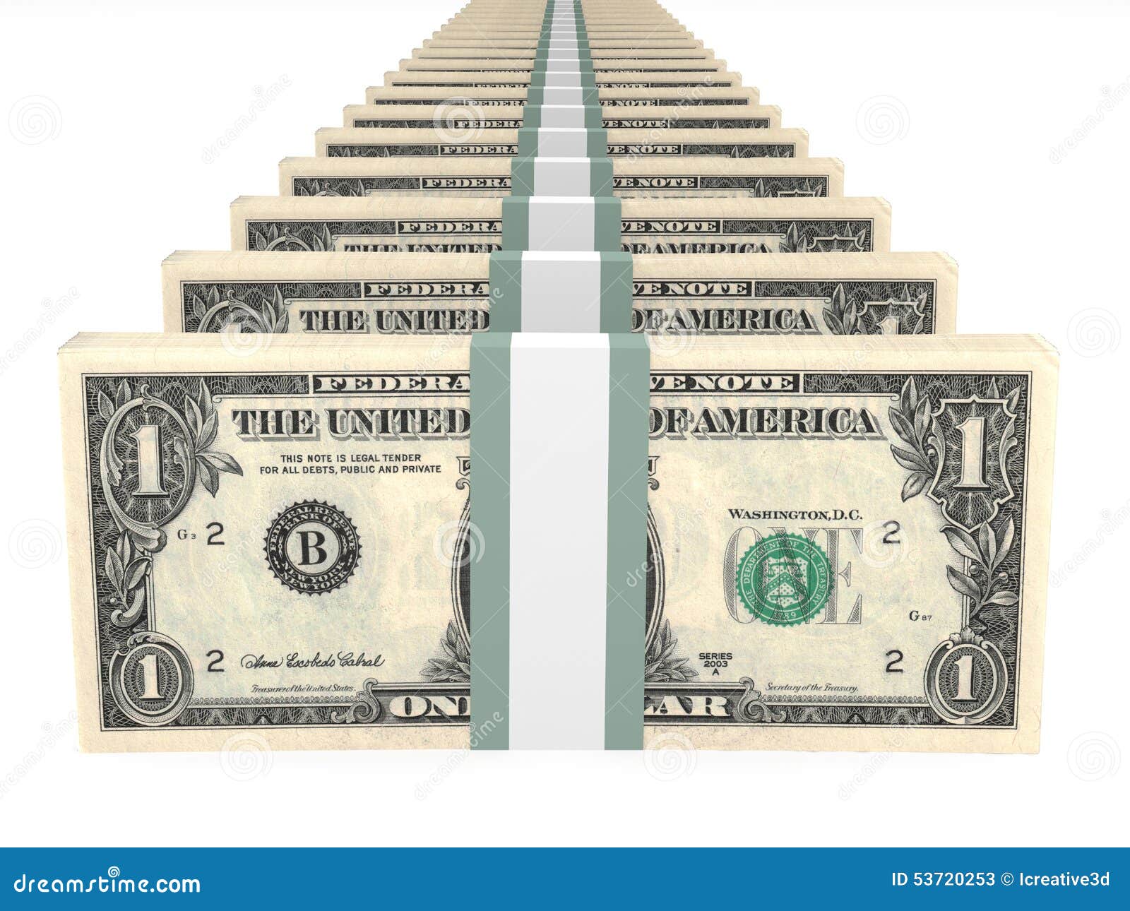 Stacks of Money. One Dollar Stock Illustration - Illustration of bank ...