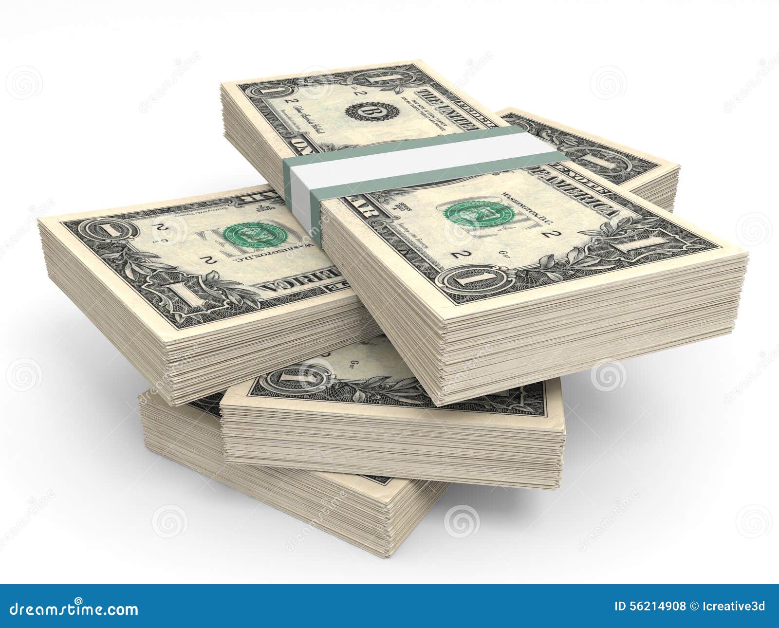 Stacks of Money. One Dollar Stock Illustration - Illustration of making ...