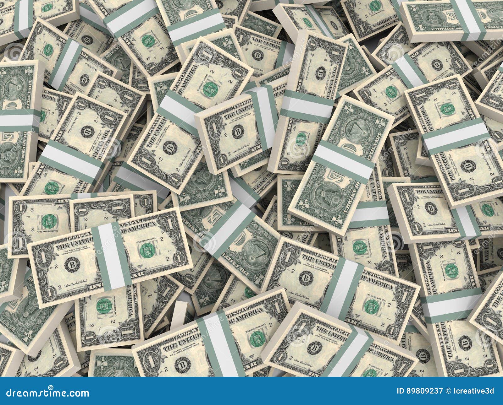 Stacks of Money. One Dollar Stock Illustration - Illustration of bank ...