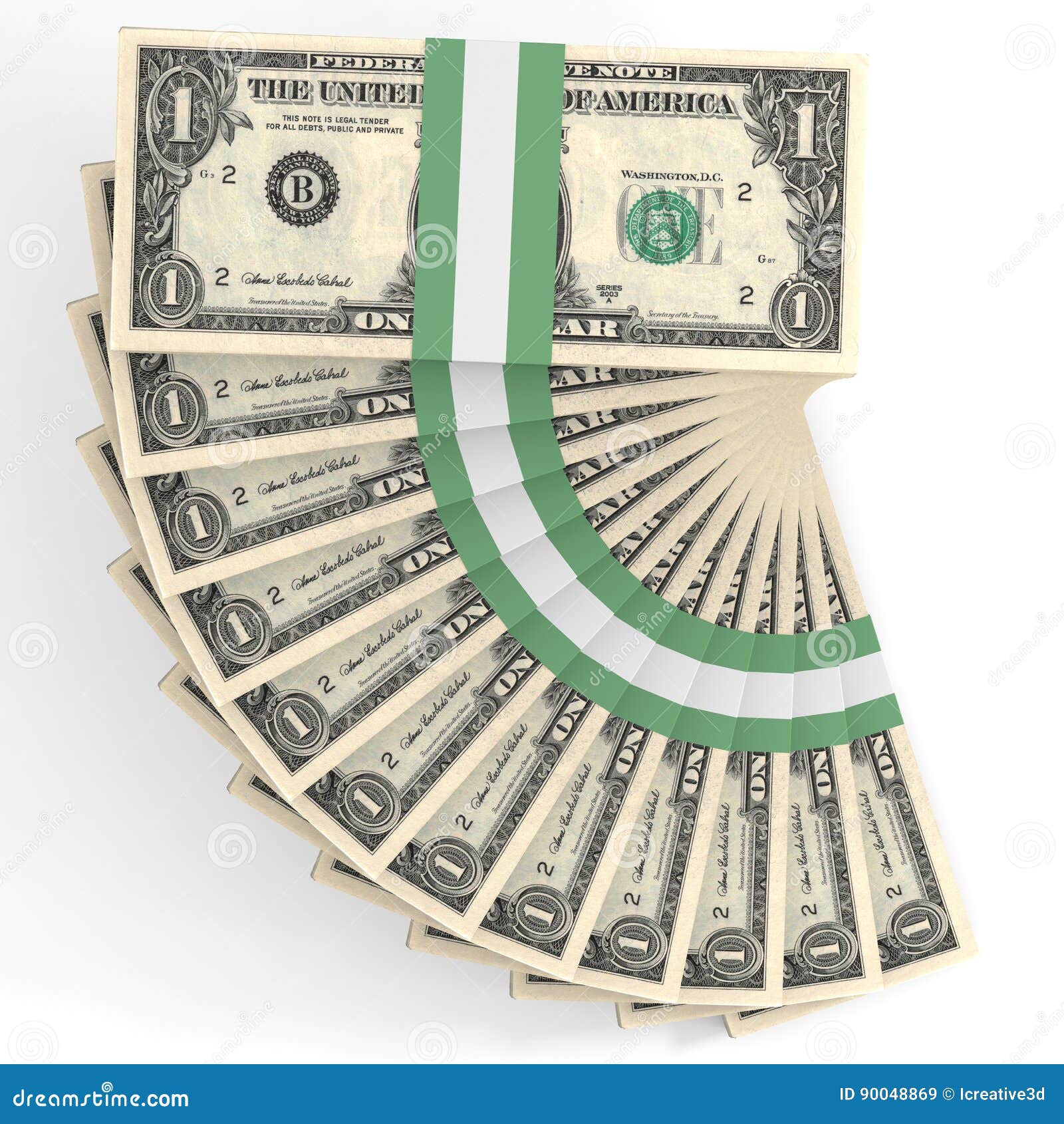 Stacks of Money. One Dollar Stock Illustration - Illustration of ...