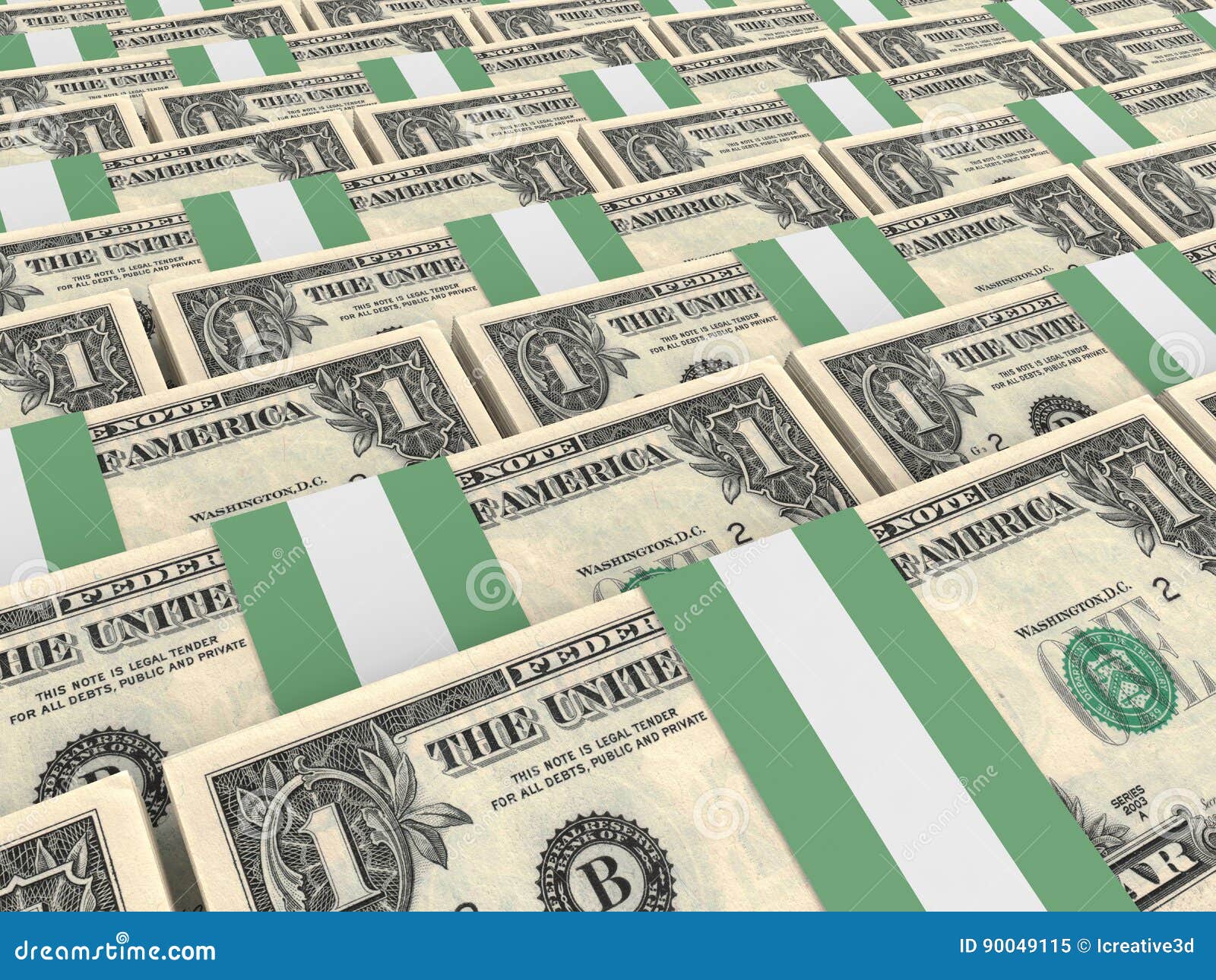 Stacks of Money. One Dollar Stock Illustration - Illustration of ...