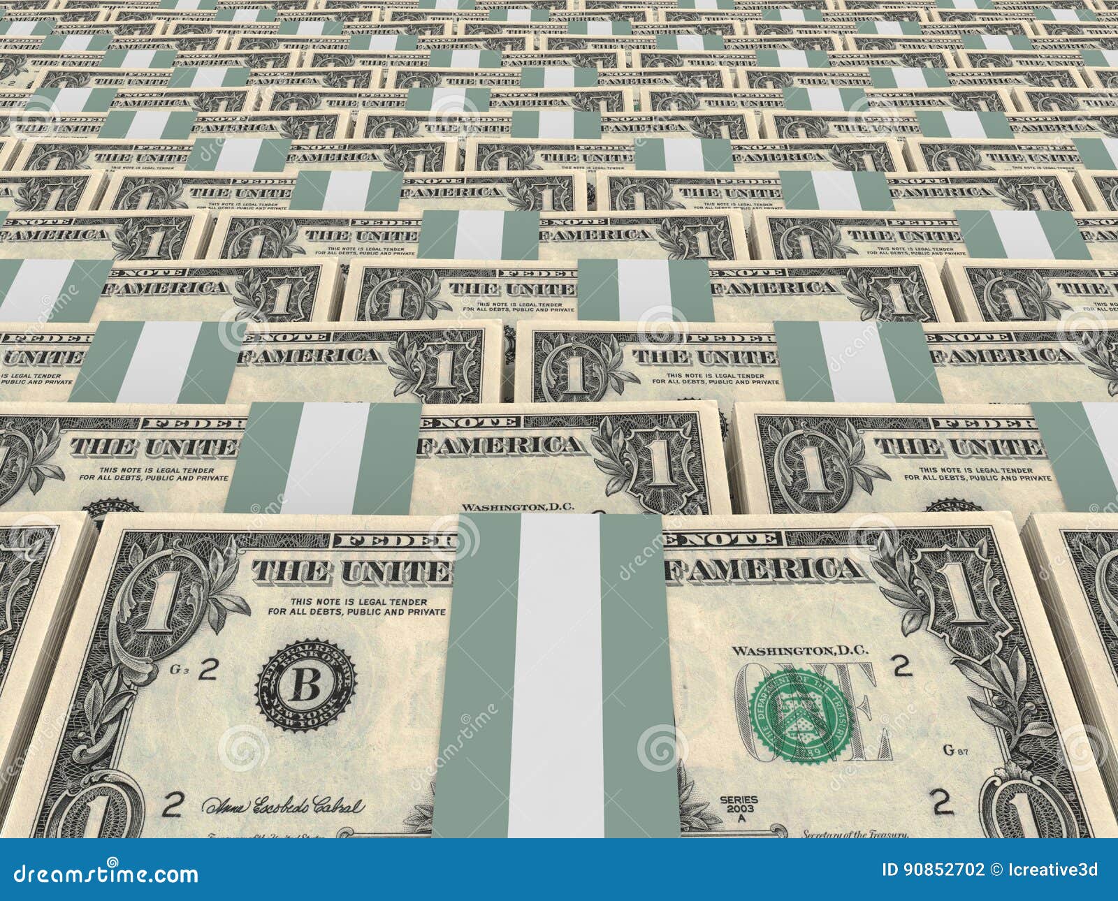 Stacks of Money. One Dollar Stock Illustration - Illustration of making ...