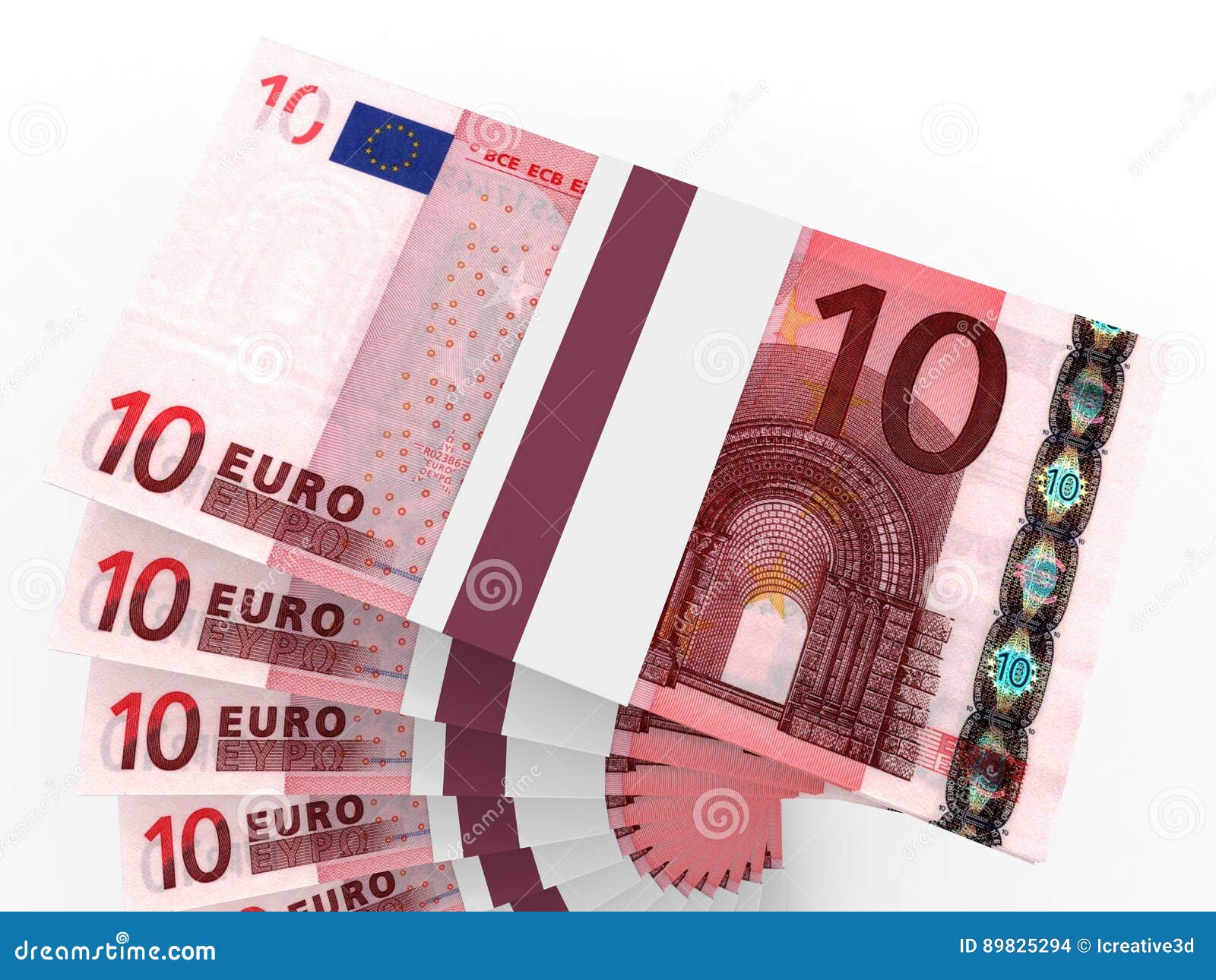 Stacks of money. Ten euros stock illustration. Illustration of ...