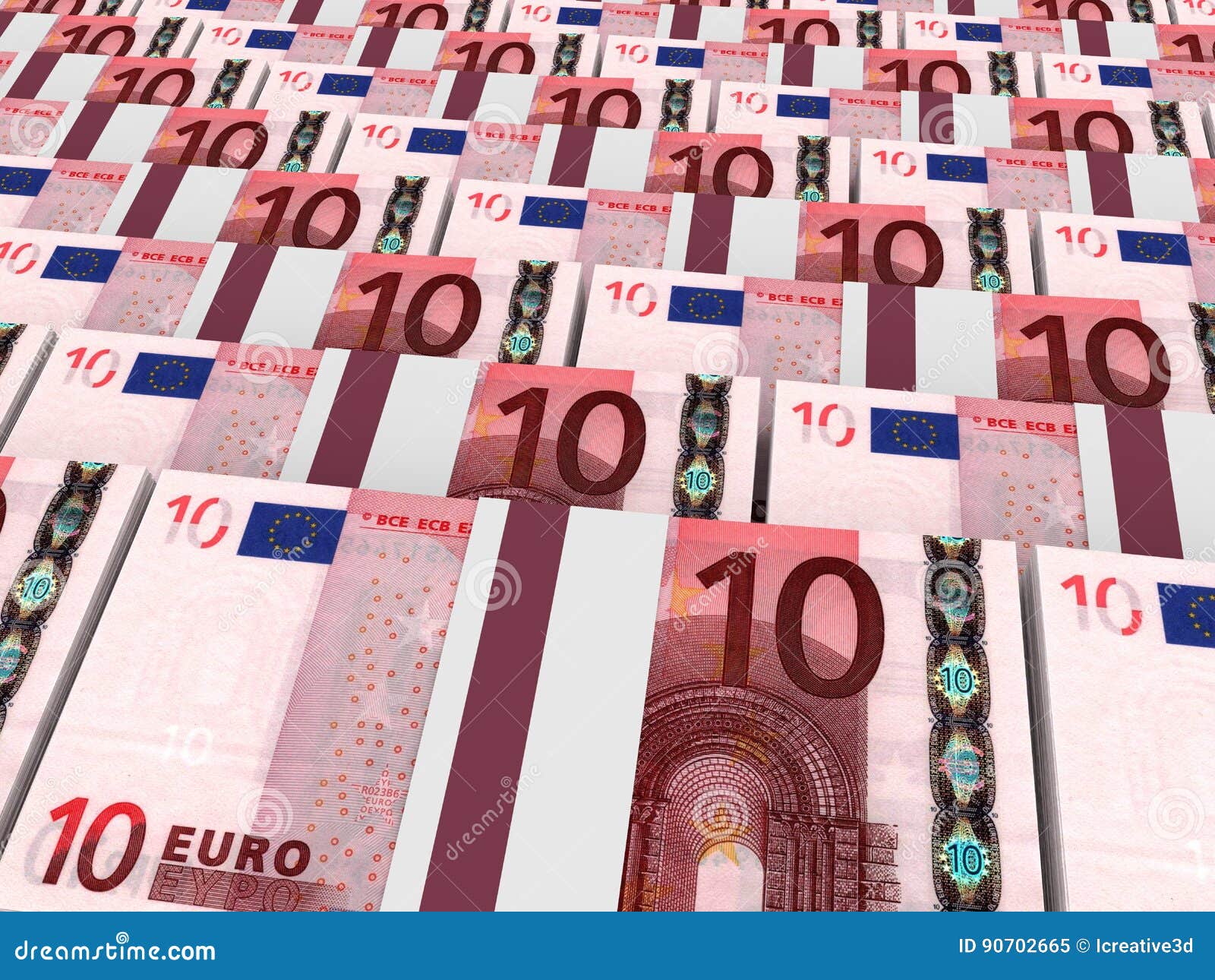 Stacks of money. Ten euros stock illustration. Illustration of euro ...