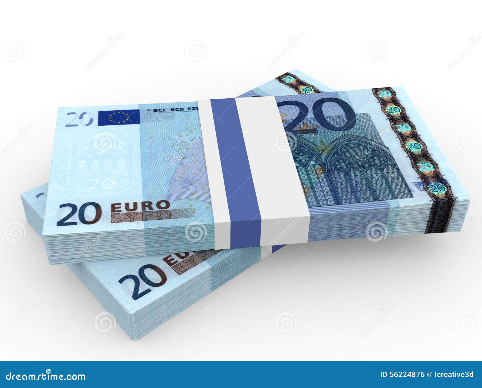 Stacks of Money. Twenty Euros Stock Illustration - Illustration of ...