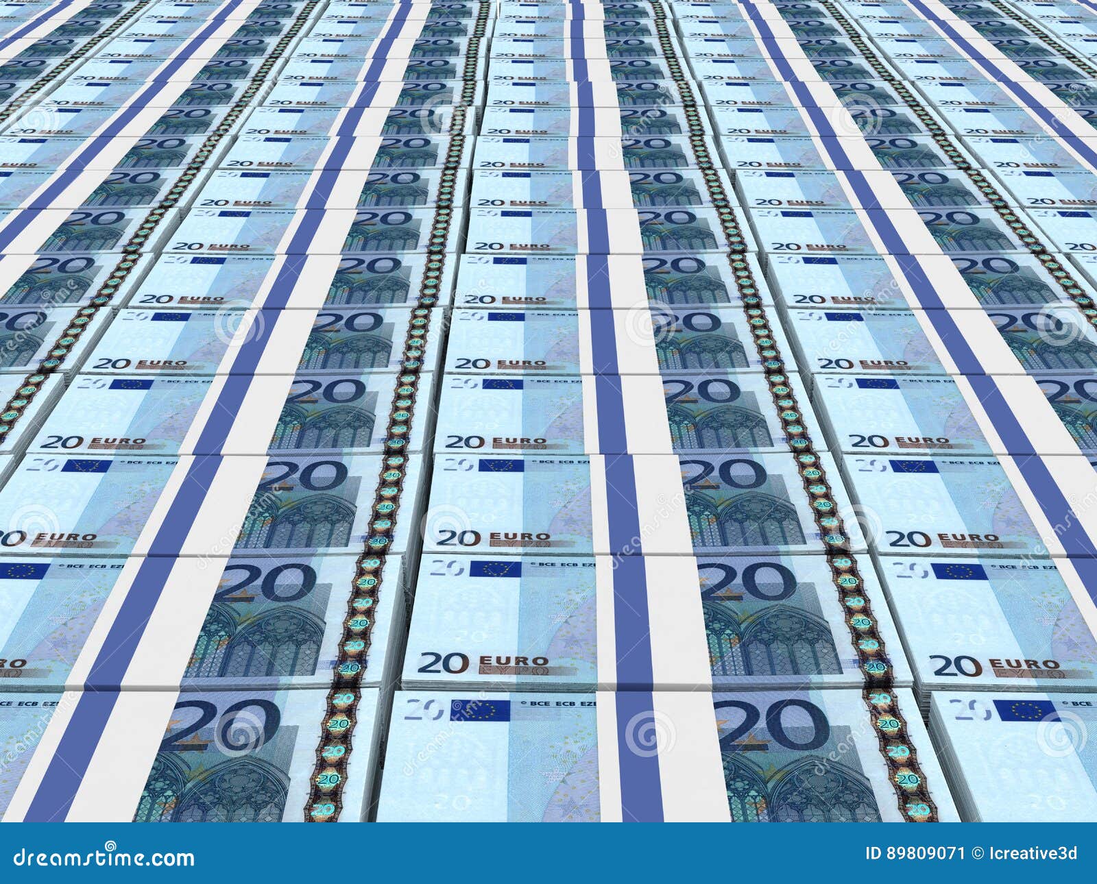 Stacks of Money. Twenty Euros Stock Illustration - Illustration of ...