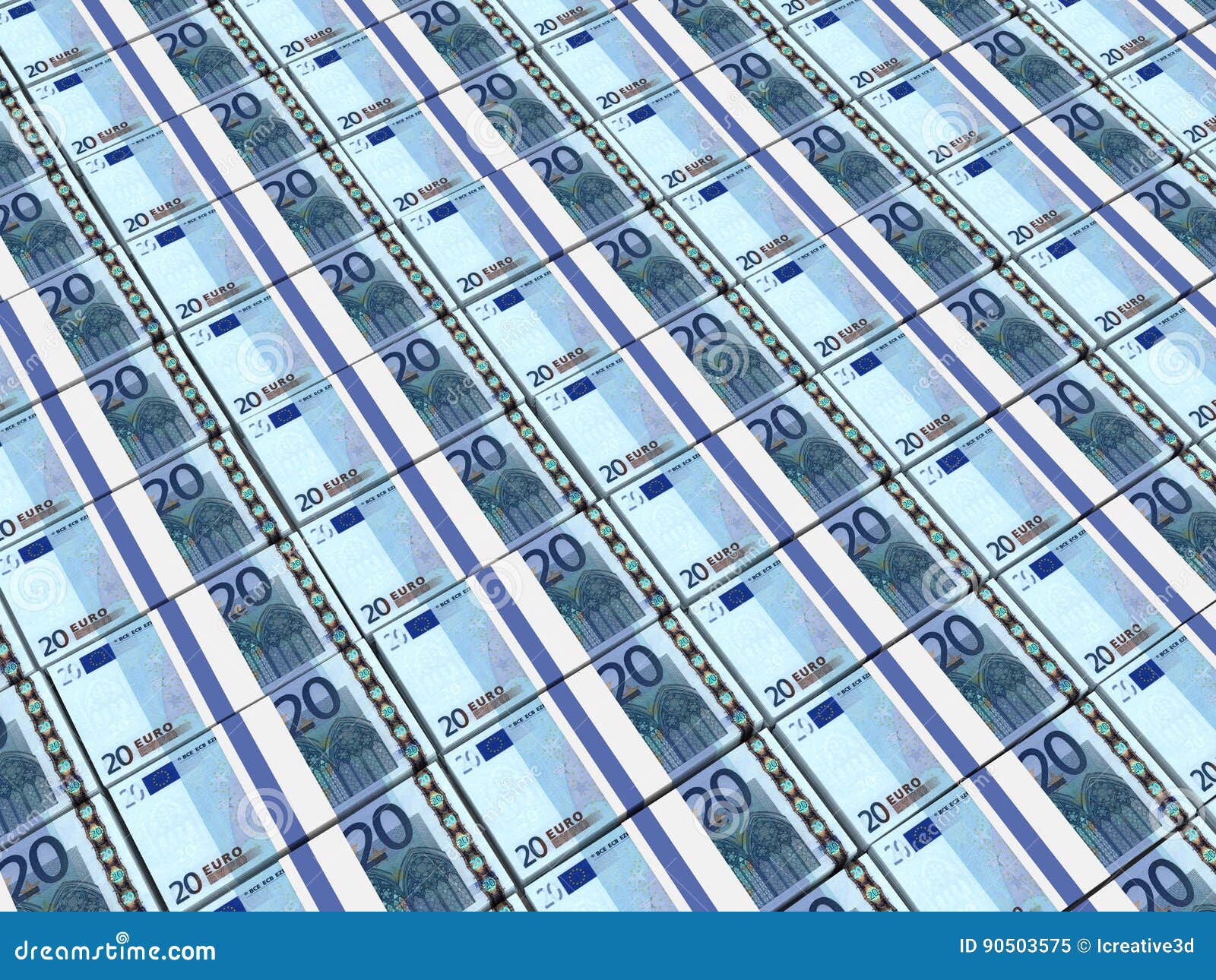 Stacks of Money. Twenty Euros Stock Illustration - Illustration of ...