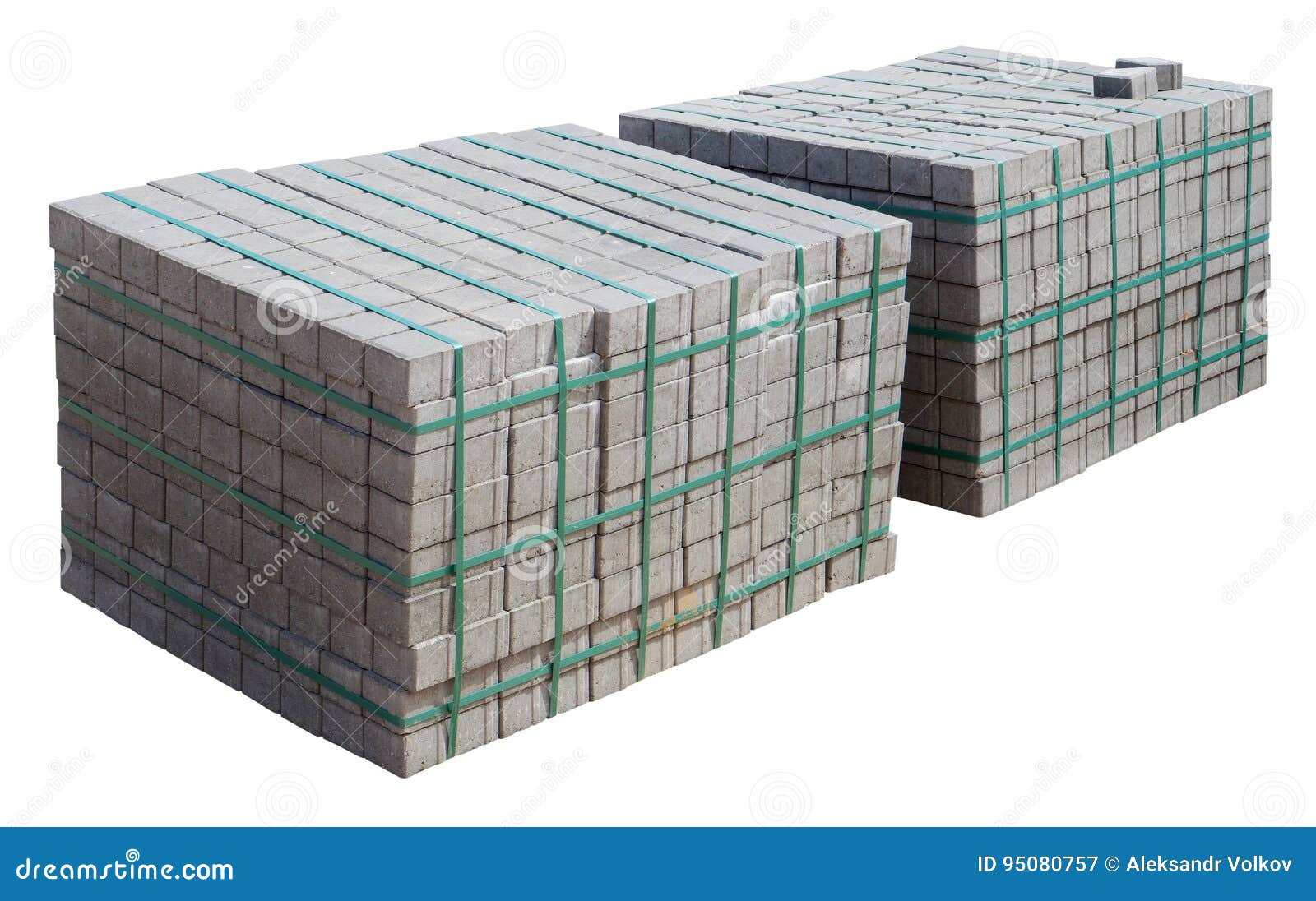 Stacks of New Concrete Paving Slabs Stock Image - Image of sand, green ...