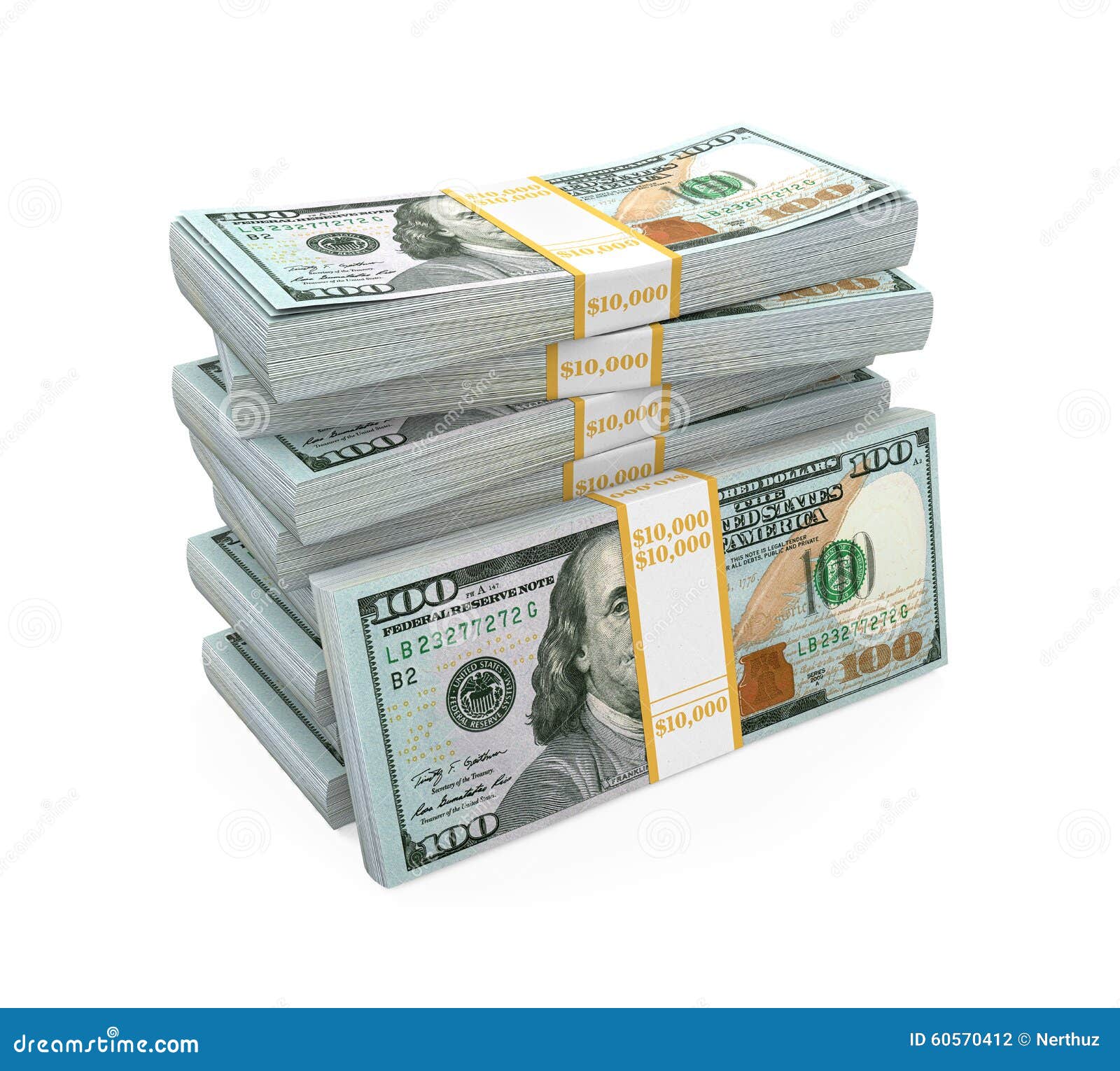 Stacks of New 100 US Dollar Banknotes Stock Photo - Image of money ...