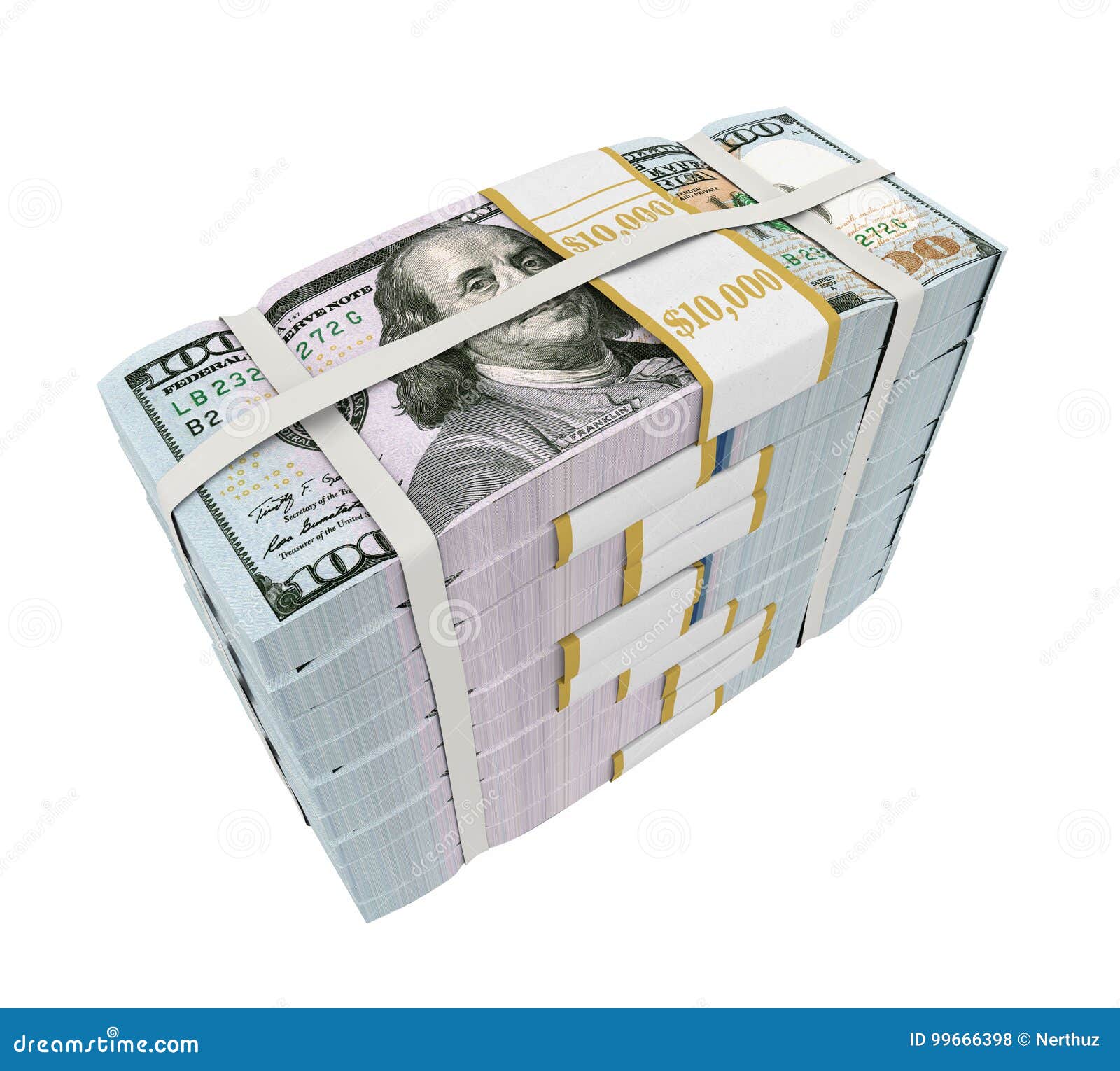 Stacks of New 100 US Dollar Banknotes Stock Photo - Image of bills ...