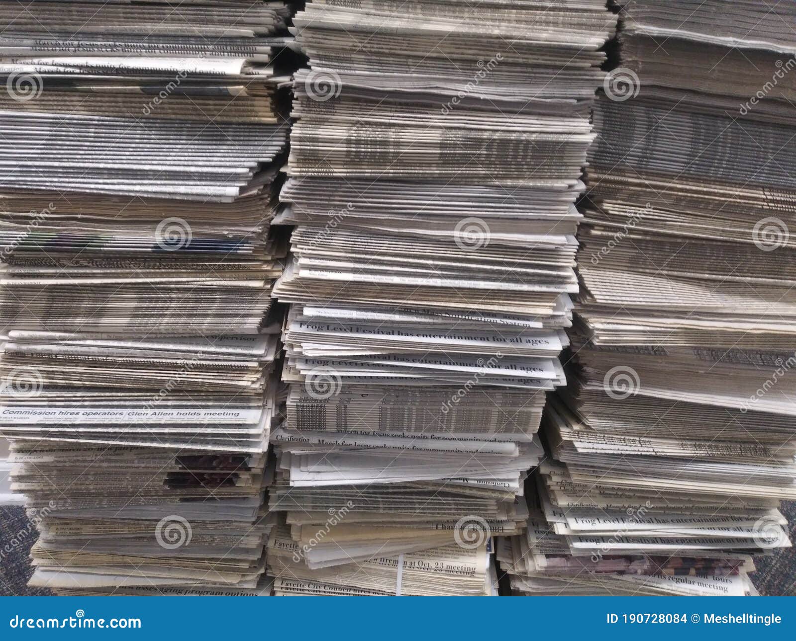 Stacks of newspapers stock photo. Image of stacks, publish - 190728084