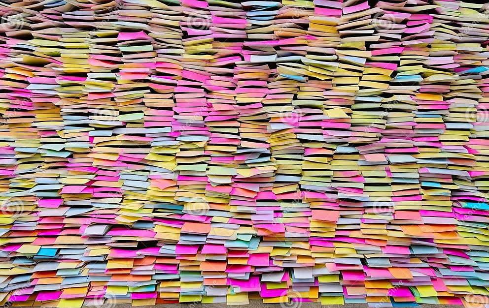 Stacks of Notes, Stickers in the Form of a Background Stock ...
