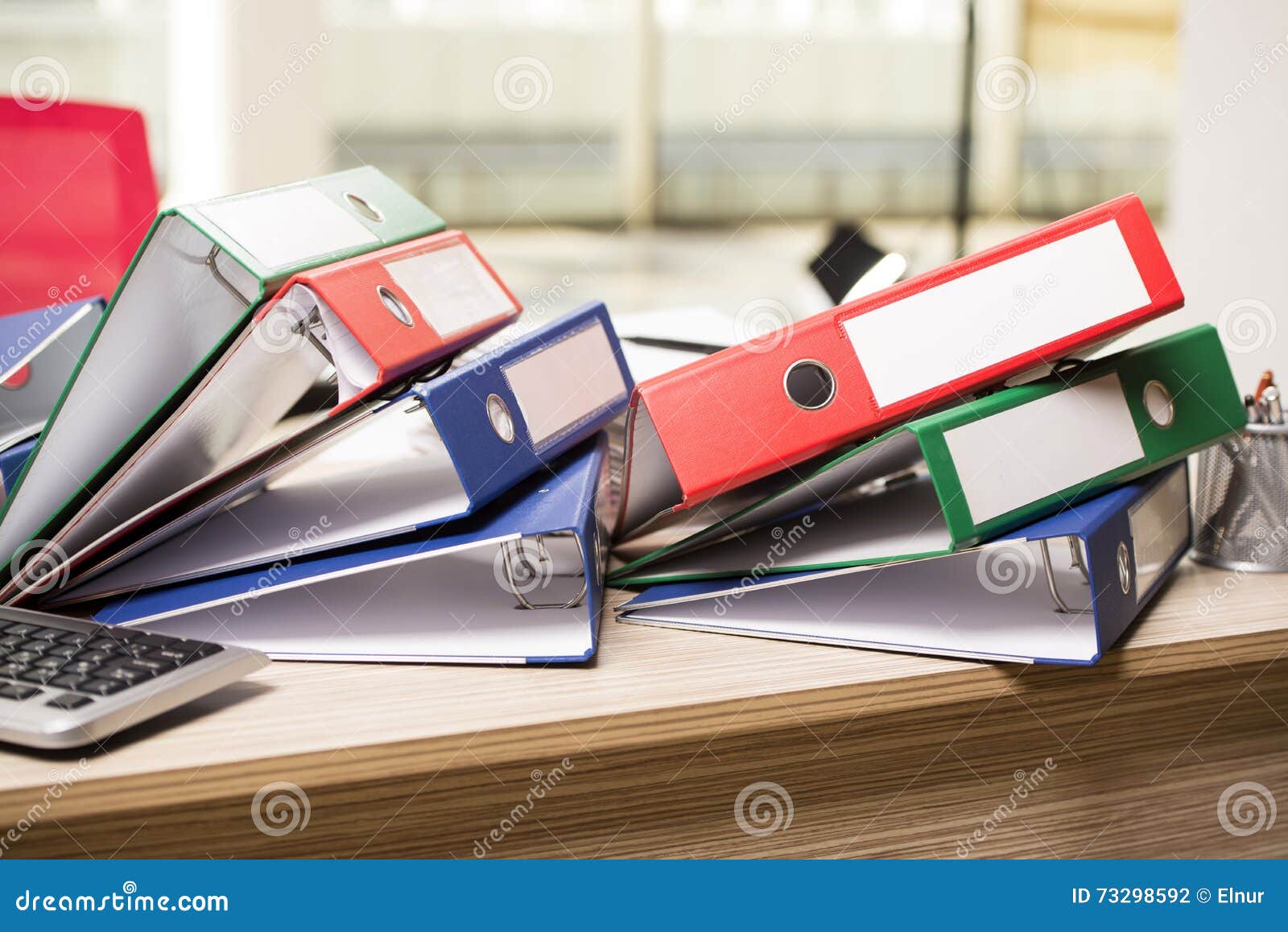 The Stacks of Office Binders on Desk Stock Photo - Image of blank ...