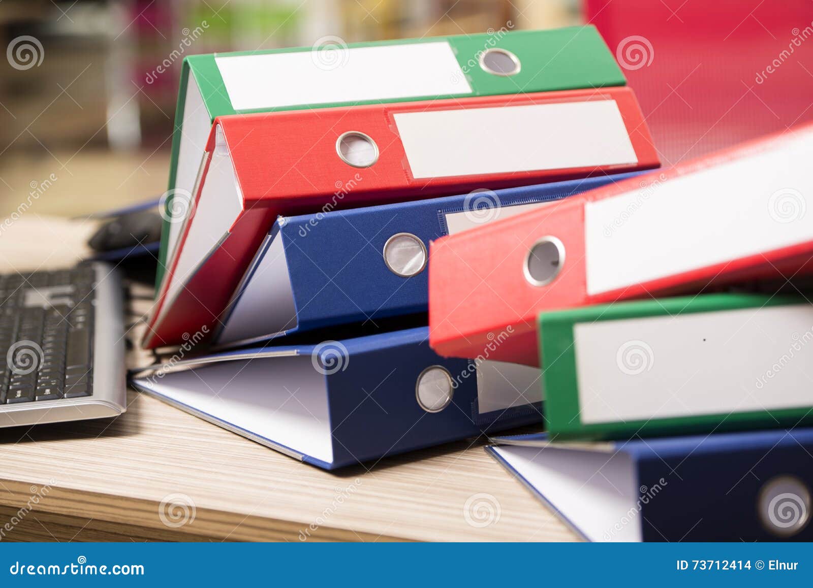The Stacks of Office Binders on Desk Stock Photo - Image of blank ...