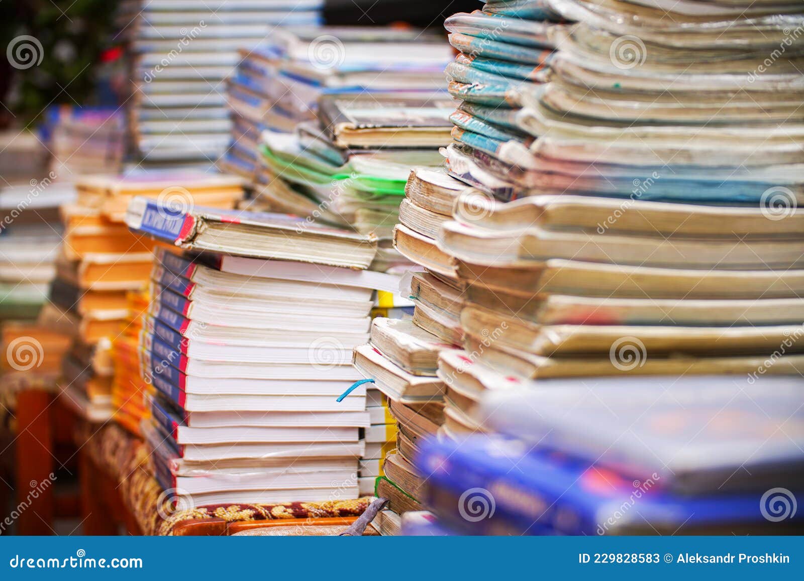 Stacks of Old Books in the Library Stock Image - Image of archive ...