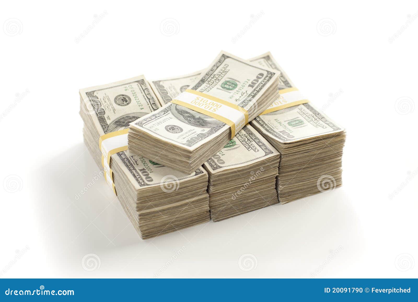 Stacks of One Hundred Dollar Bills Stock Photo - Image of market ...
