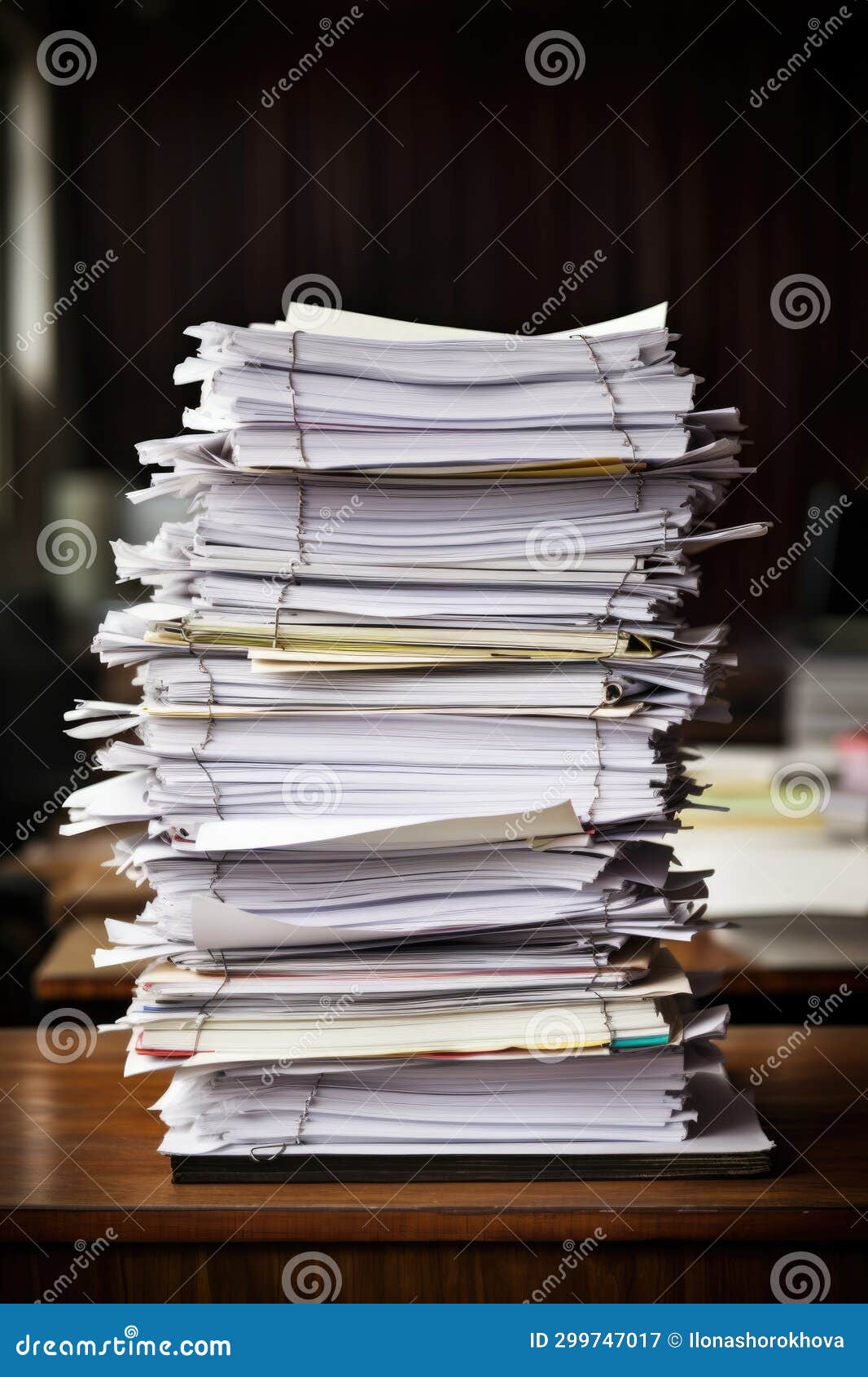 Stacks Packs Pile on the Desk in the Office. Ai Generated Stock Image ...