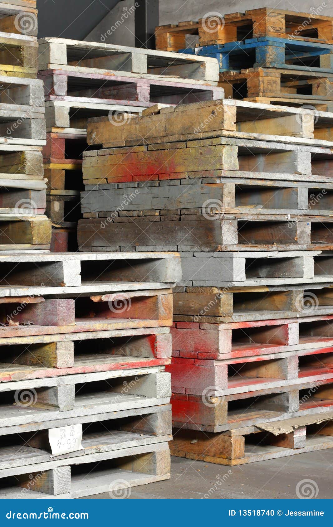 Stacks of pallets stock photo. Image of stack, cargo - 13518740