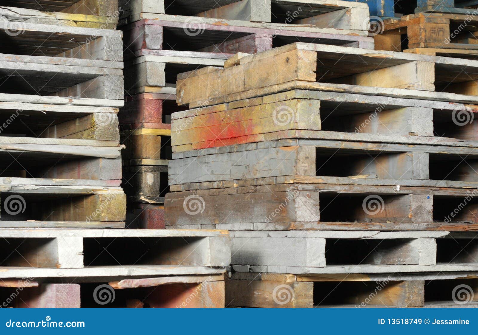 Stacks of pallets stock image. Image of depot, color - 13518749