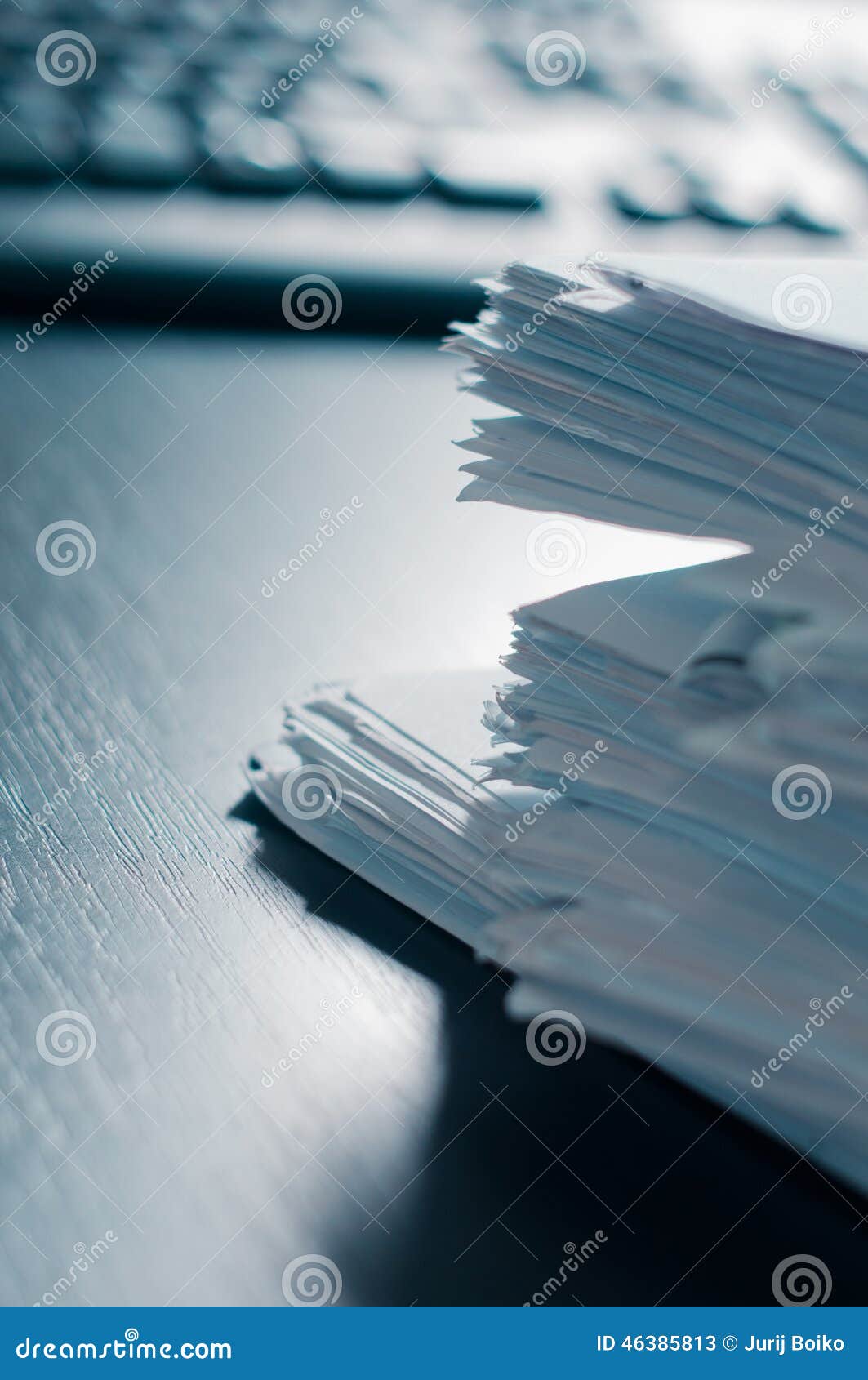 Stacks of Paper on the Office Table Stock Image - Image of organize ...