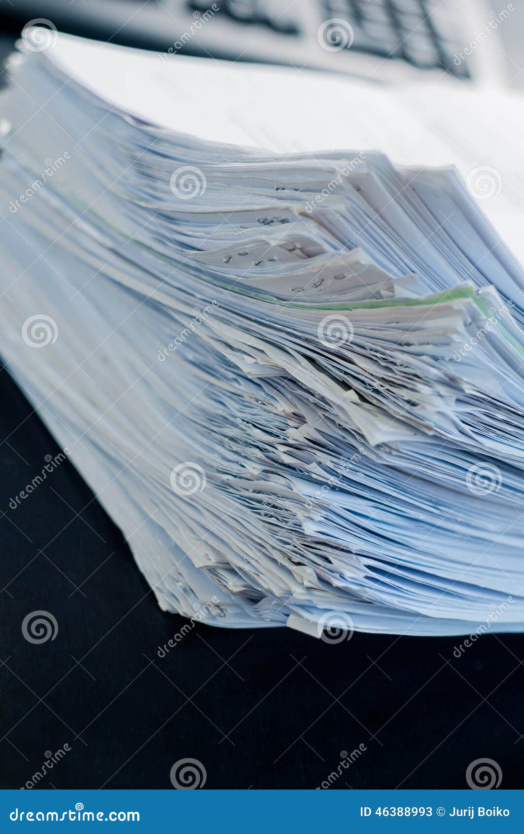 Stacks of Paper on the Office Table Stock Image - Image of chaos ...