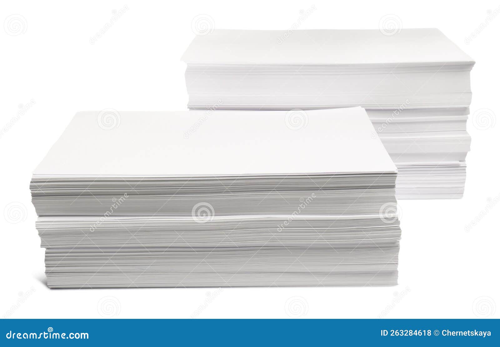Stacks of Paper Sheets on White Background Stock Photo - Image of ...