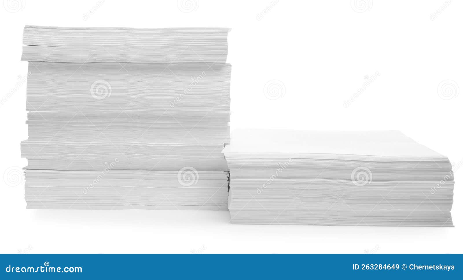 Stacks of Paper Sheets on White Background Stock Image - Image of ...