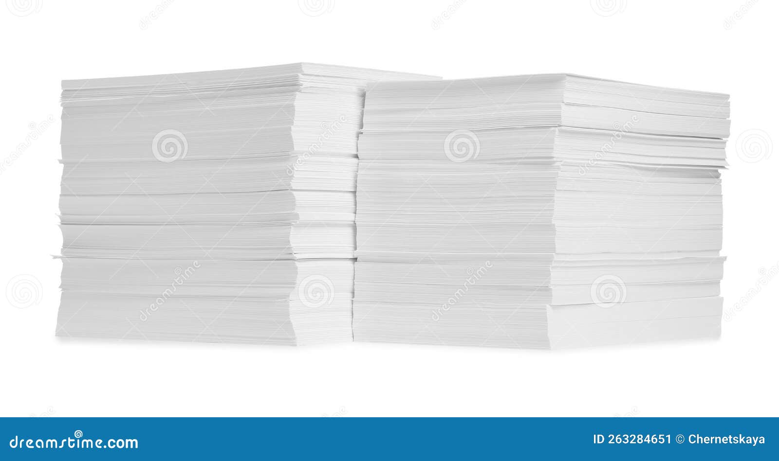 Stacks of Paper Sheets on White Background Stock Image - Image of ...