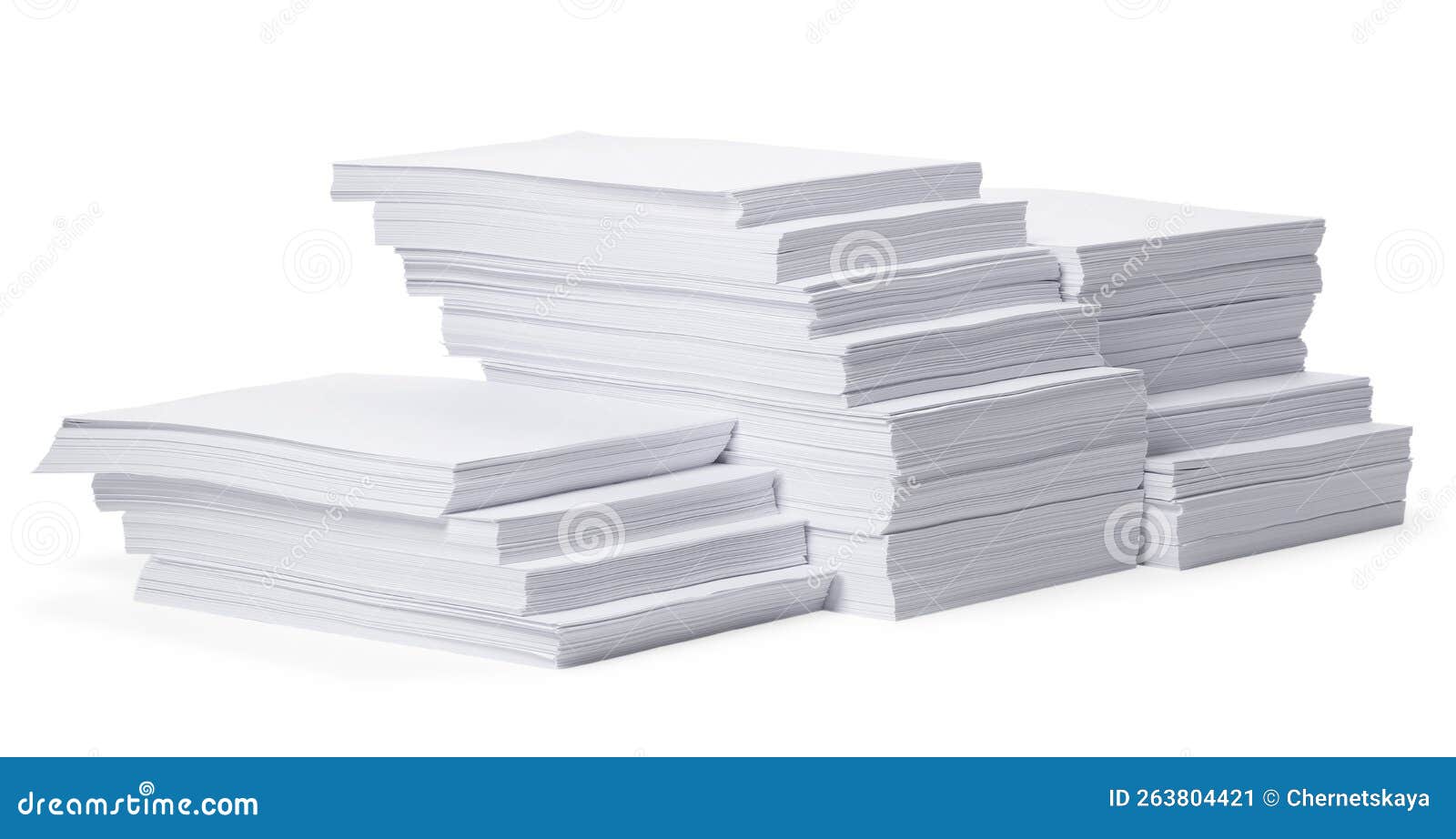 Stacks of Paper Sheets on White Background Stock Image - Image of paper ...