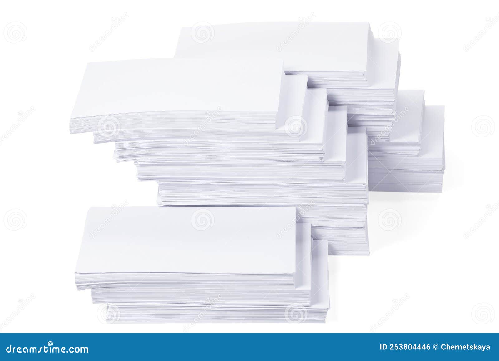 Stacks of Paper Sheets on White Background Stock Photo - Image of stack ...