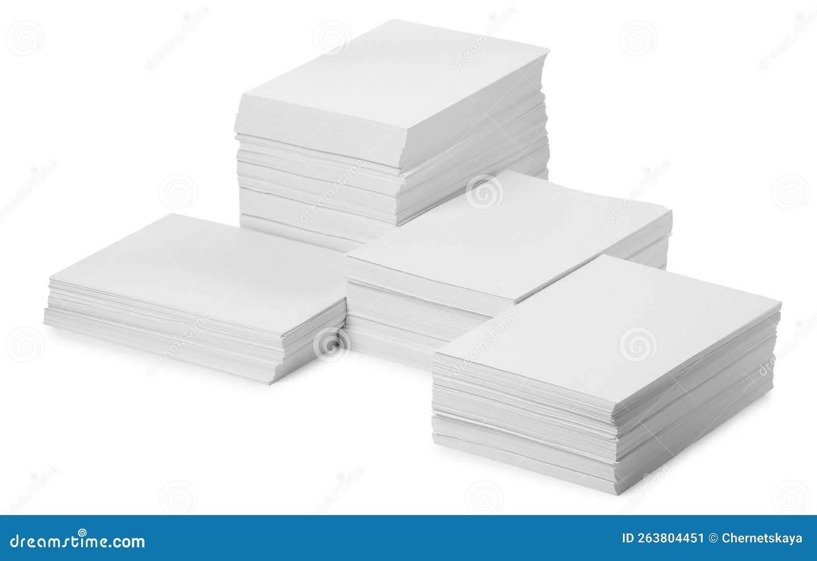Stacks of Paper Sheets on White Background Stock Image - Image of ...