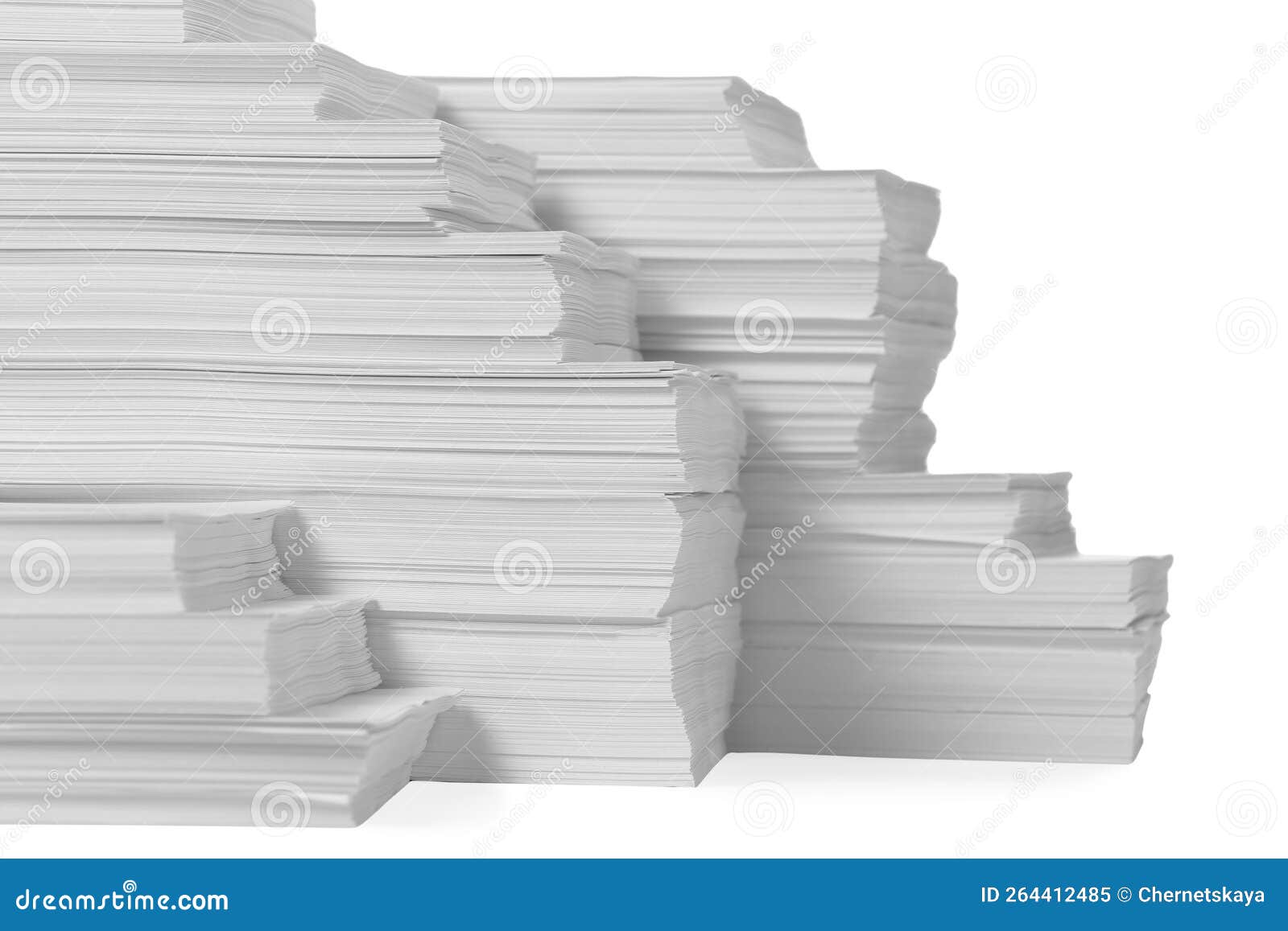 Stacks of Paper Sheets on White Background Stock Image - Image of ...