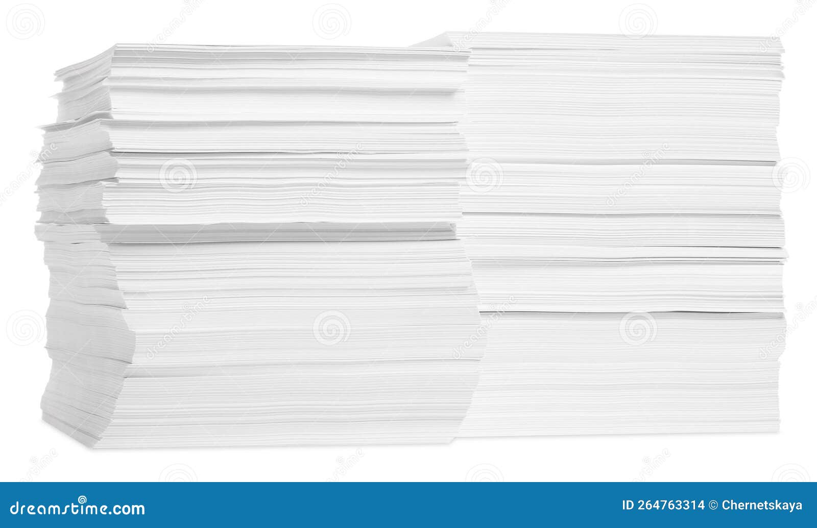 Stacks of Paper Sheets on White Background Stock Photo - Image of empty ...