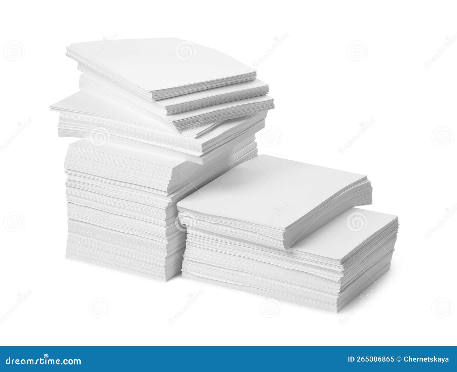 Stacks of Paper Sheets on White Background Stock Image - Image of ...
