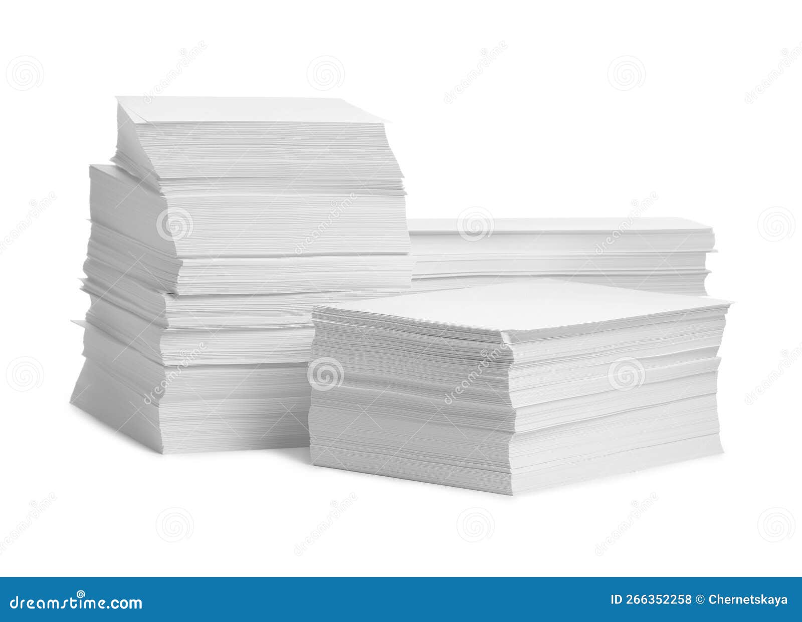 Stacks of Paper Sheets on White Background Stock Photo - Image of ...