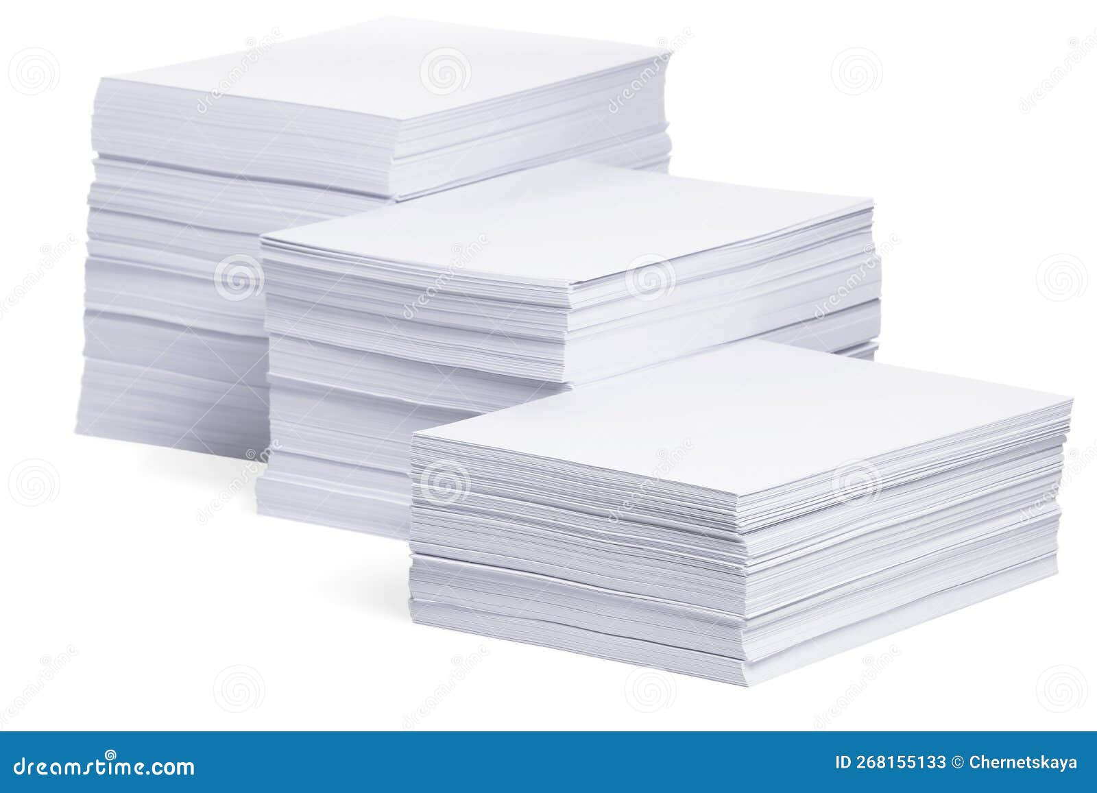 Stacks of Paper Sheets on White Background Stock Image - Image of ...