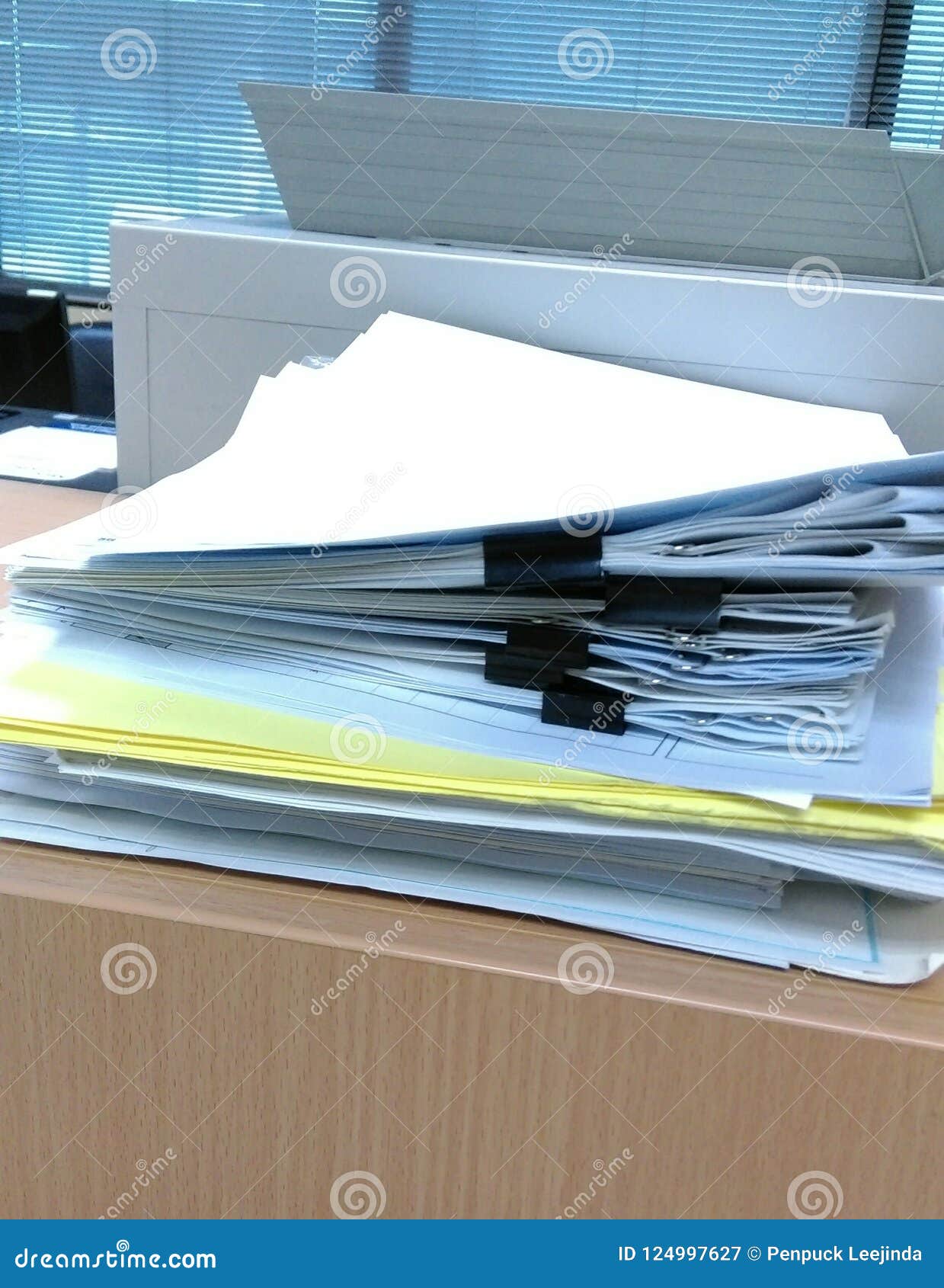 Stacks of Paperwork on Cabinet in Office Editorial Photography - Image ...