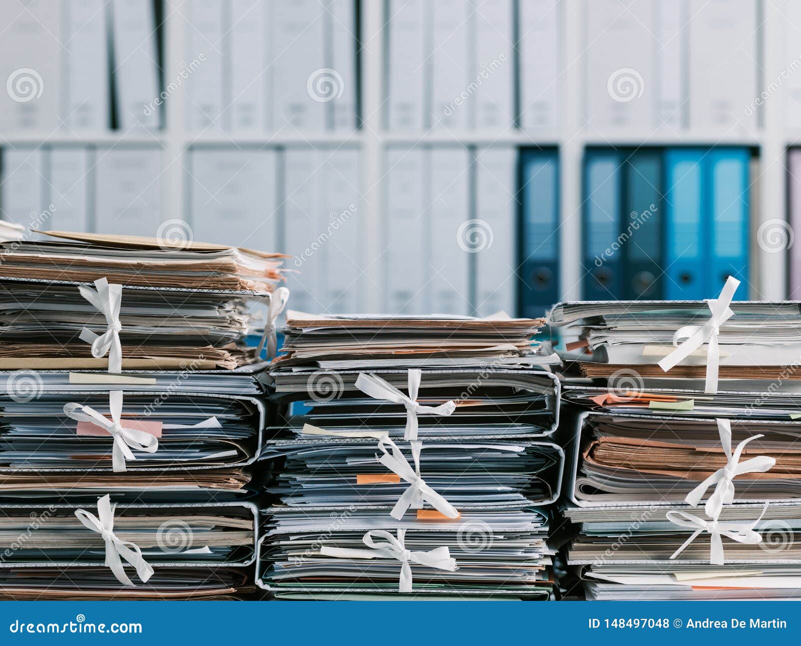 Stacks of Paperwork in the Office Stock Photo - Image of information ...