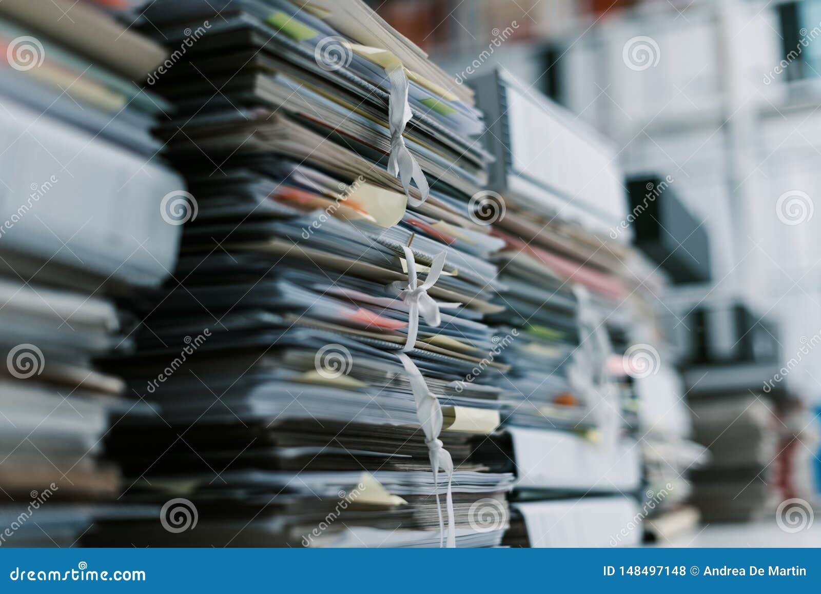 Stacks Of Paperwork In Overflowing Cupboard Stock Photography ...